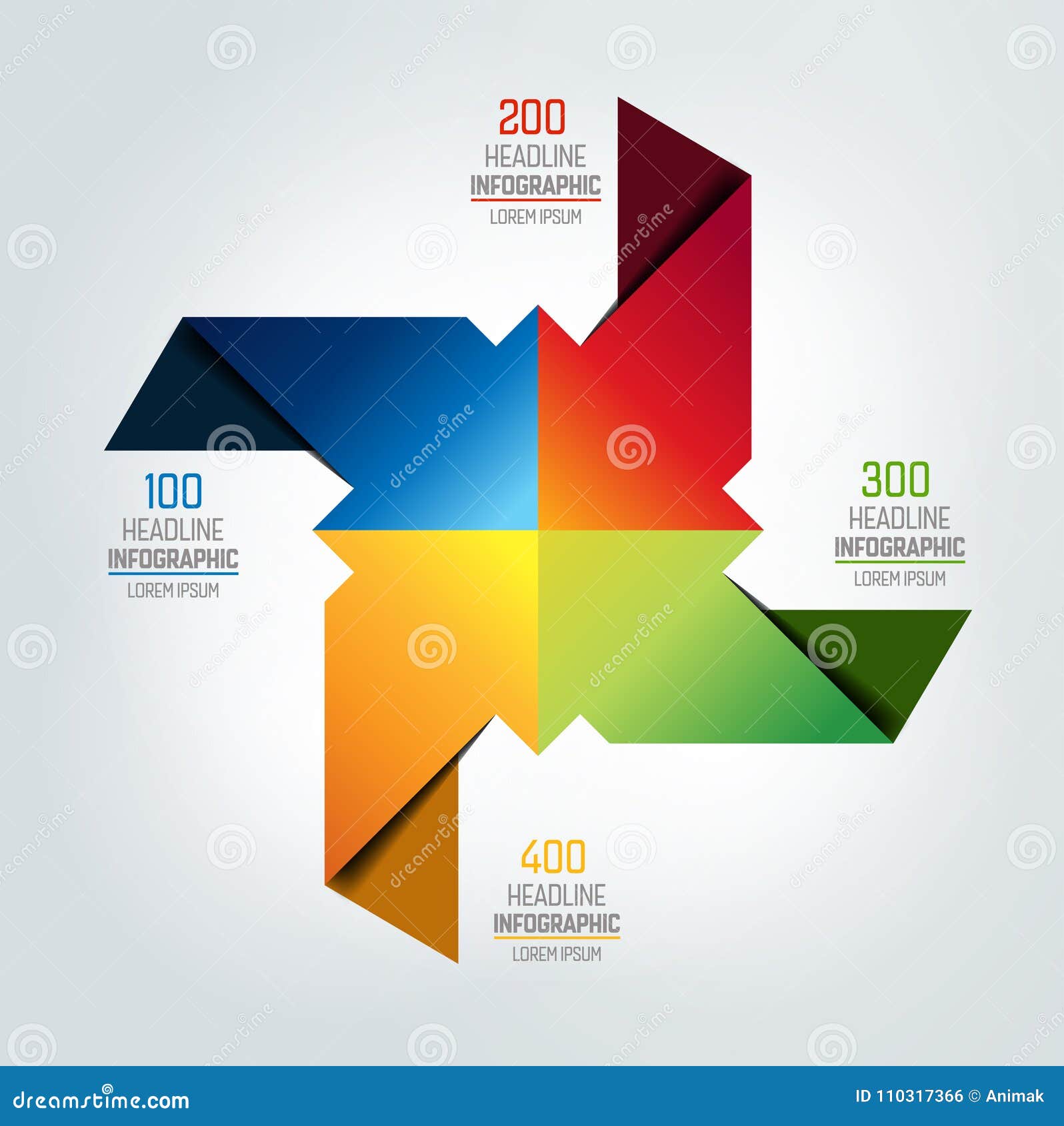 Four Arrows Infographic, Chart, Scheme, Diagram. Stock Vector ... Four Arrows Infographic, Chart, Scheme, Diagram. Stock Vector ...
