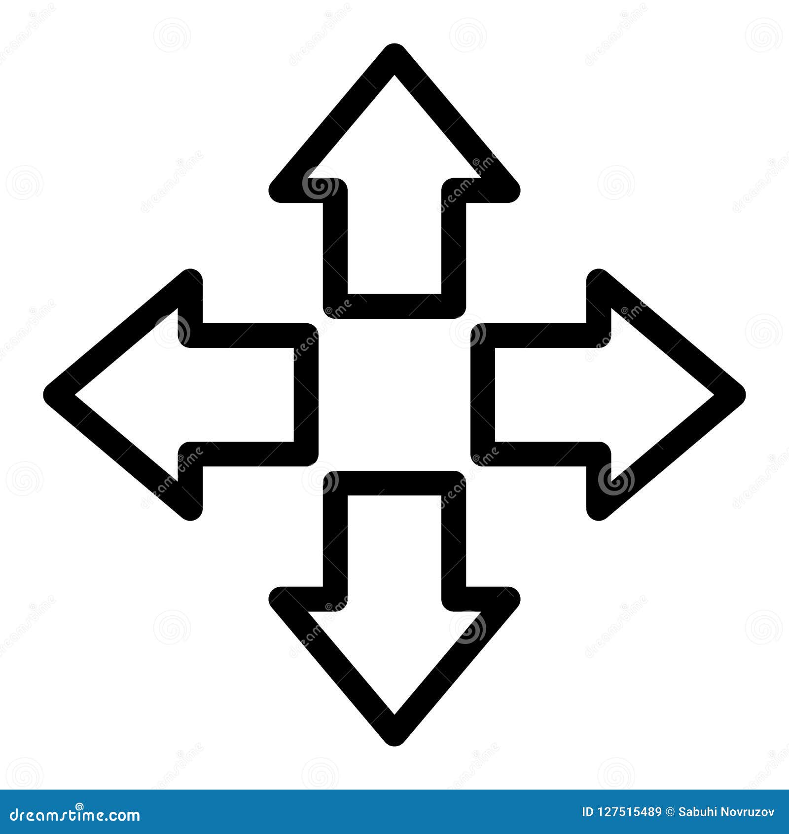 Four Arrows Line Icon. Direction Vector Illustration Isolated on White ...