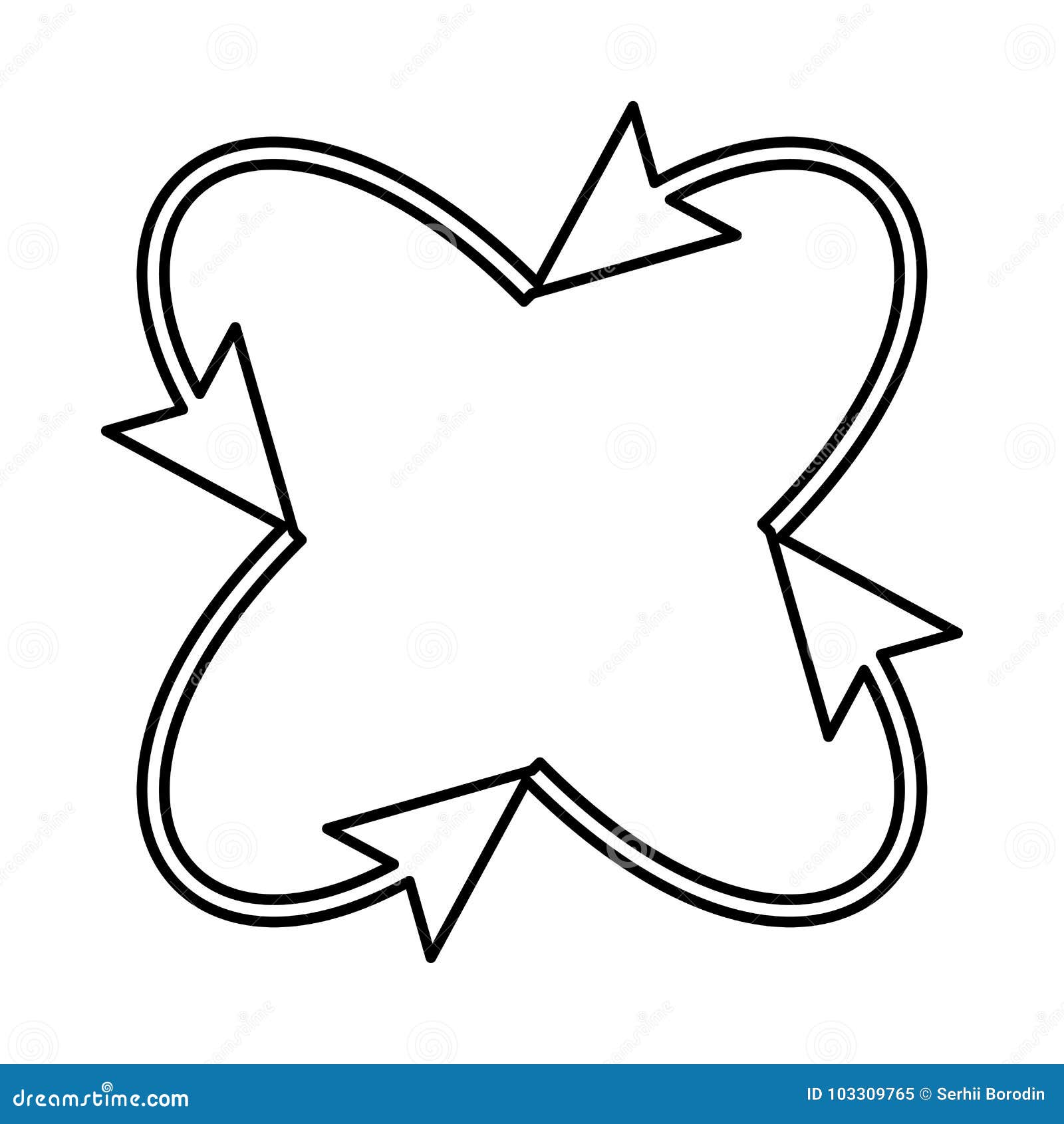 Four Arrows in Loop in and from Center Icon . Stock Vector ...