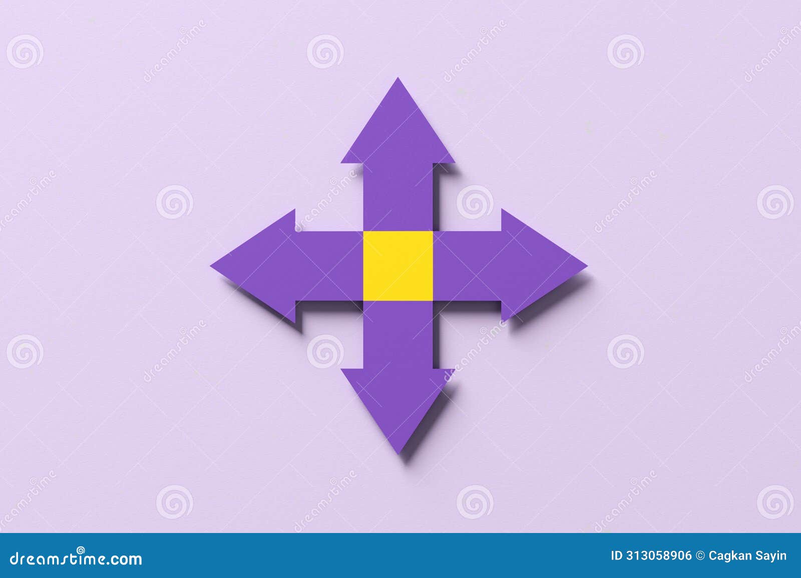 Four Arrows in Opposite Directions on Purple Background Stock ...