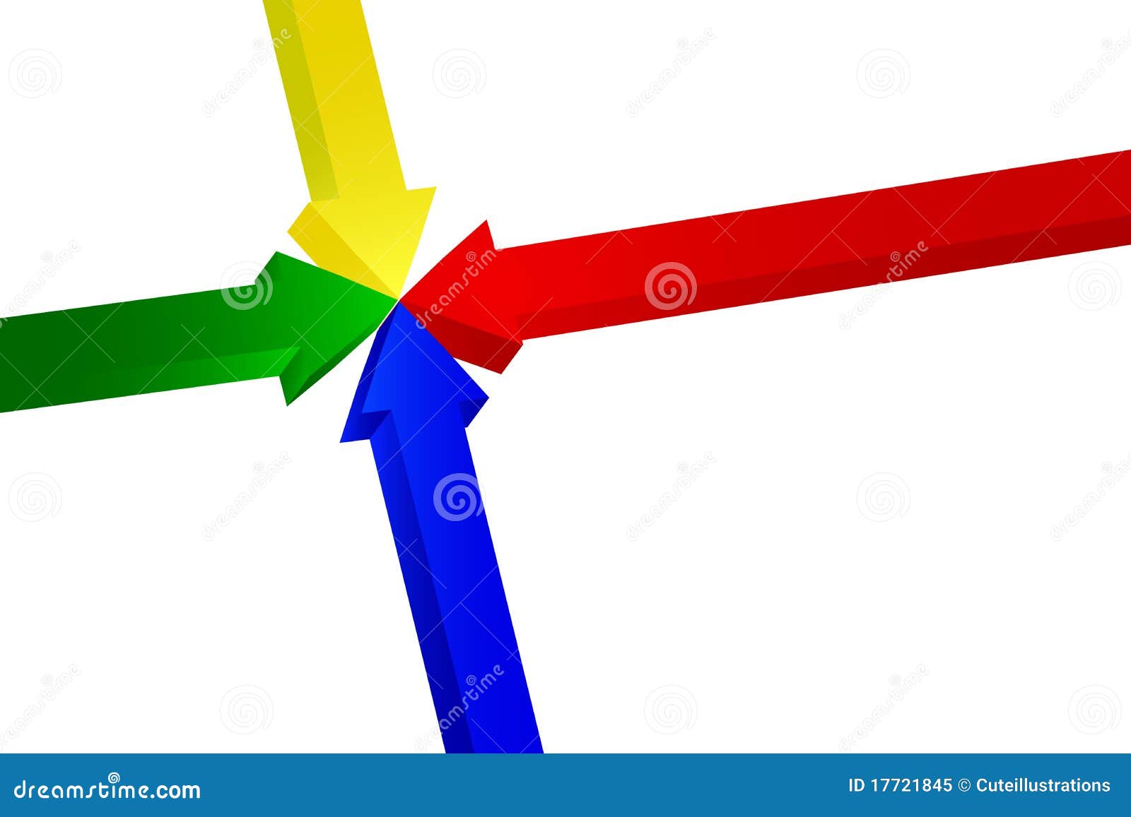 Four arrows pointing stock vector. Illustration of ideas - 17721845
