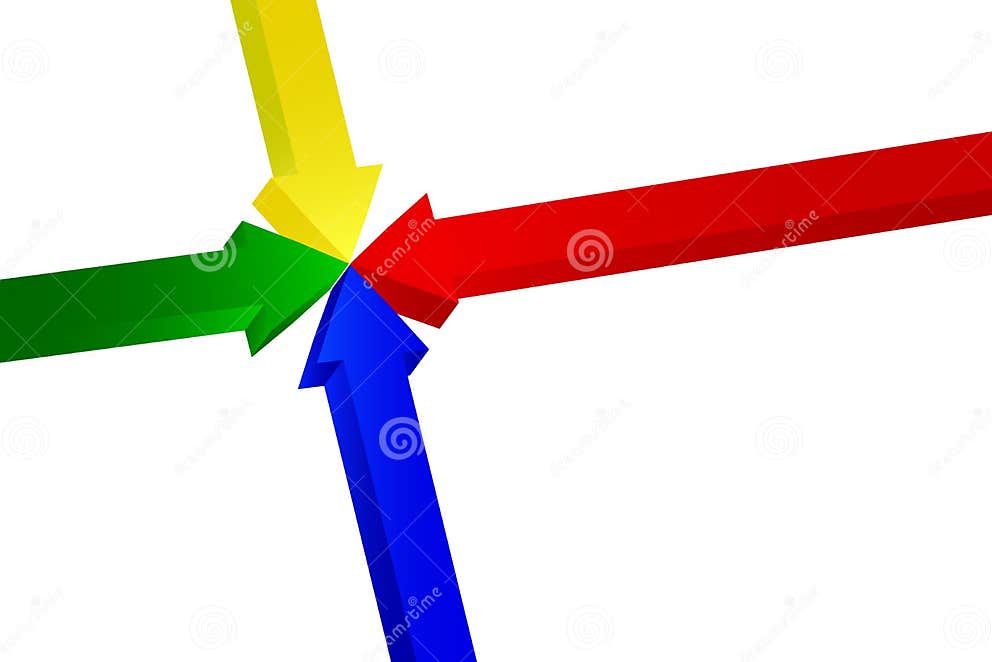 Four arrows pointing stock vector. Illustration of ideas - 17721845