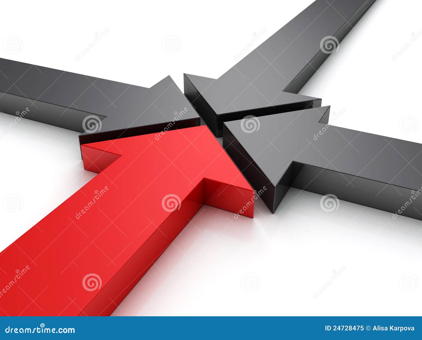 Four Arrows Pointing In One Center Direction Royalty-Free Stock Photo ...