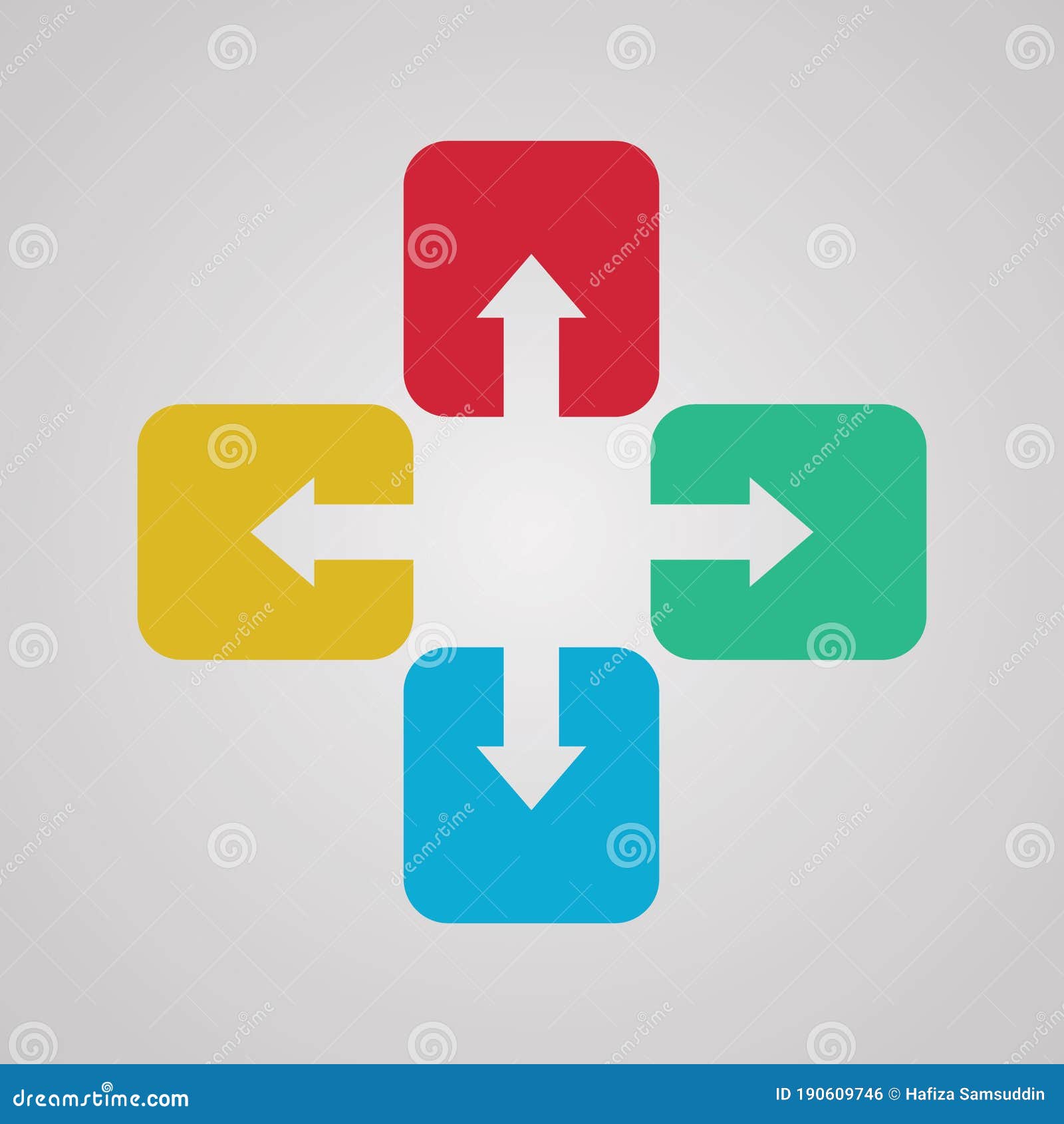 Four Arrows Pointing Outwards. Vector Illustration Decorative Design ...