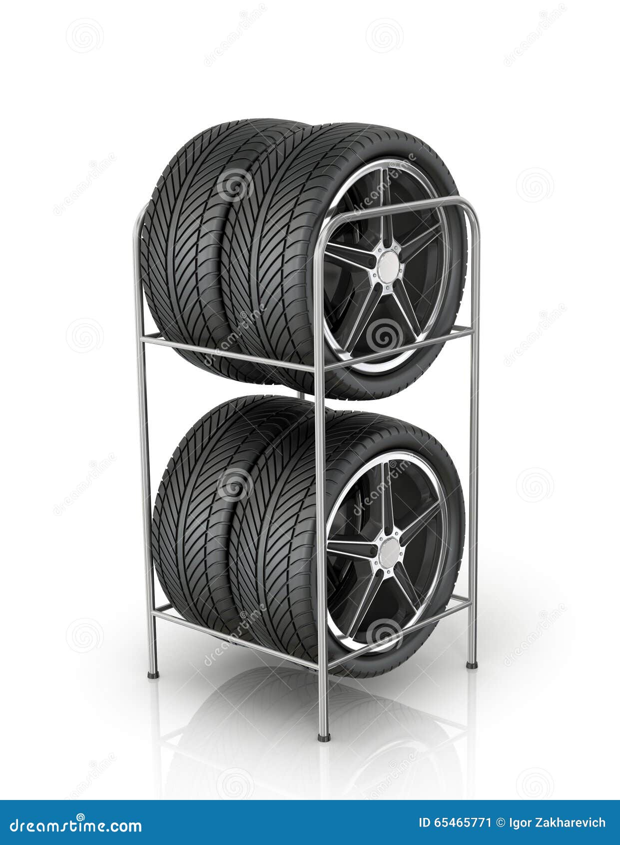 Four Automobile Wheels at the Front Stock Illustration - Illustration ...