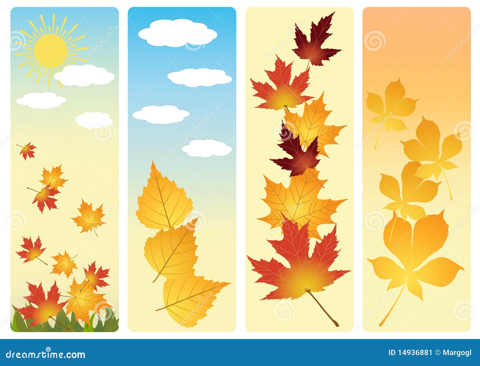 Four autumn banners. stock vector. Illustration of banners - 14936881