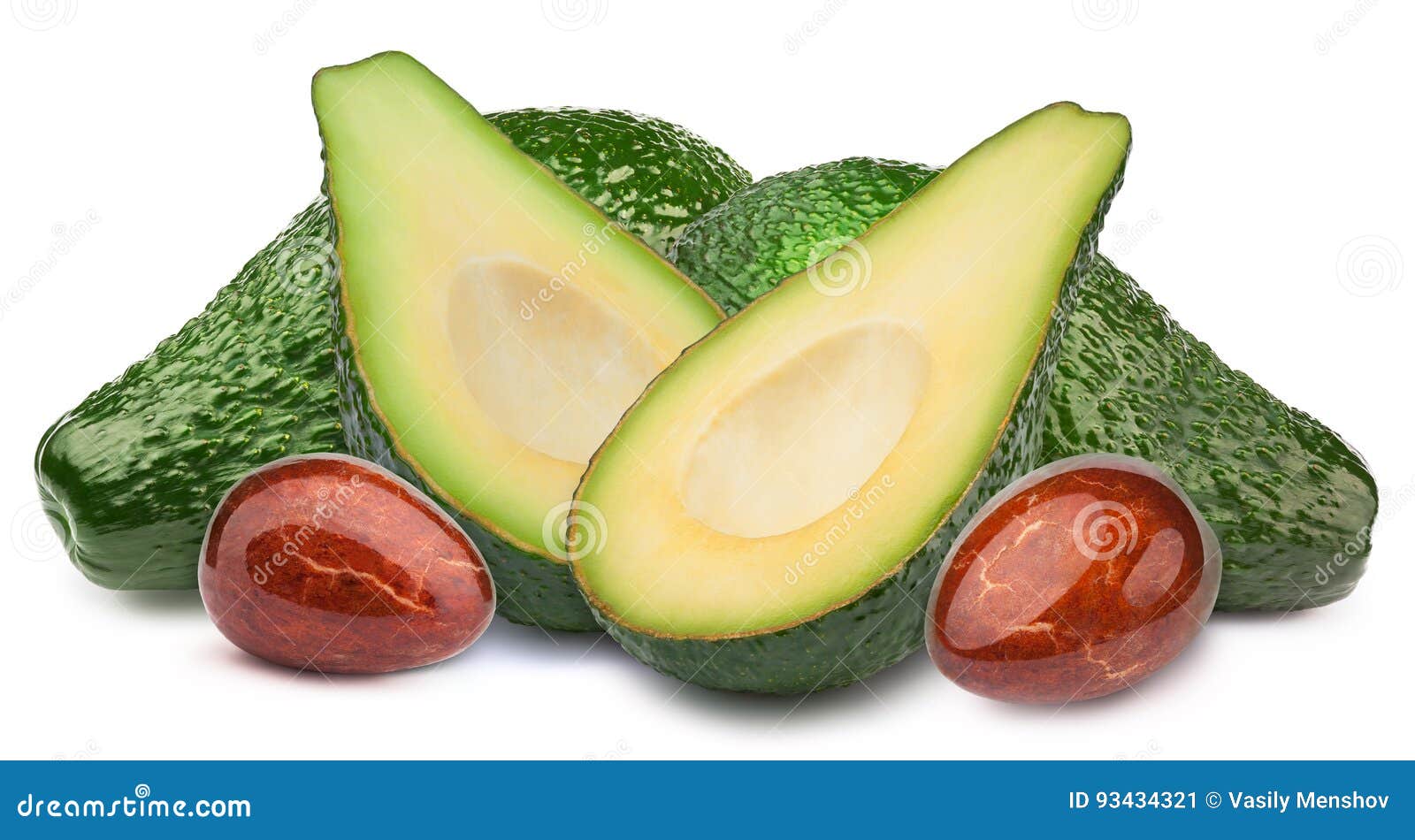 Four avocados stock image. Image of chopped, stem, stone - 93434321