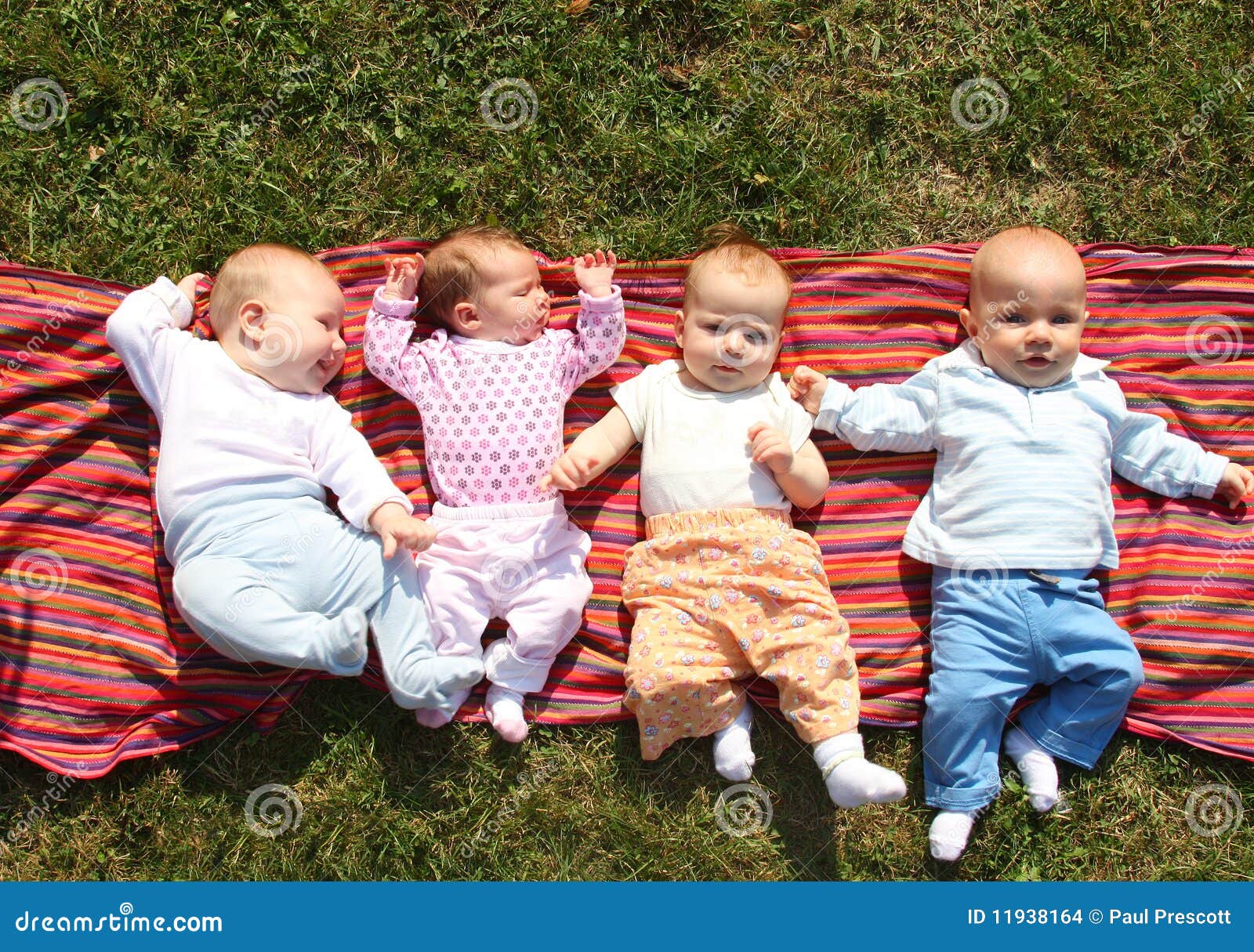 Four babies stock photo. Image of colorful, happy, cloth - 11938164