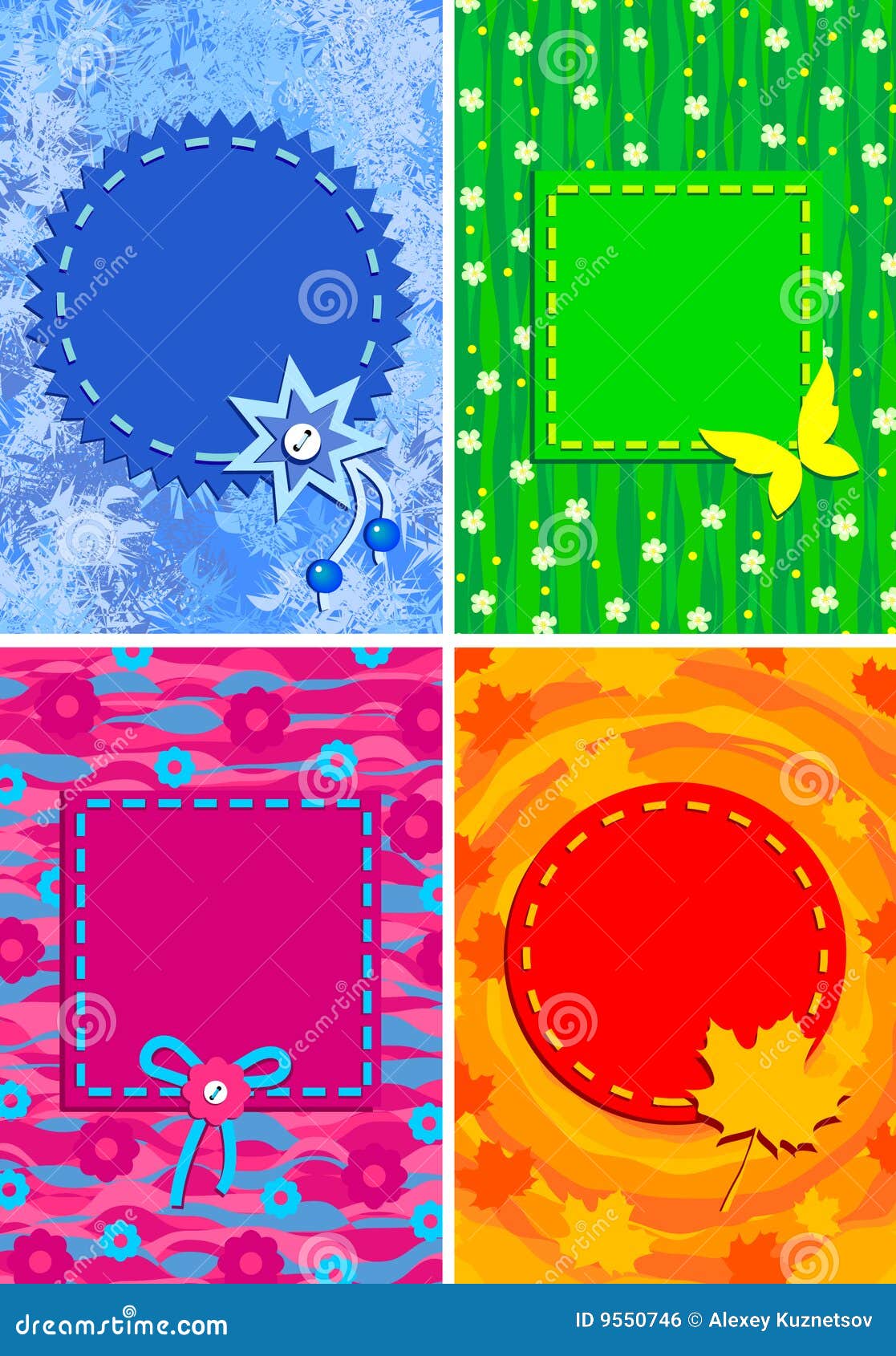 Four Backgrounds Vector Illustration | CartoonDealer.com #9550746