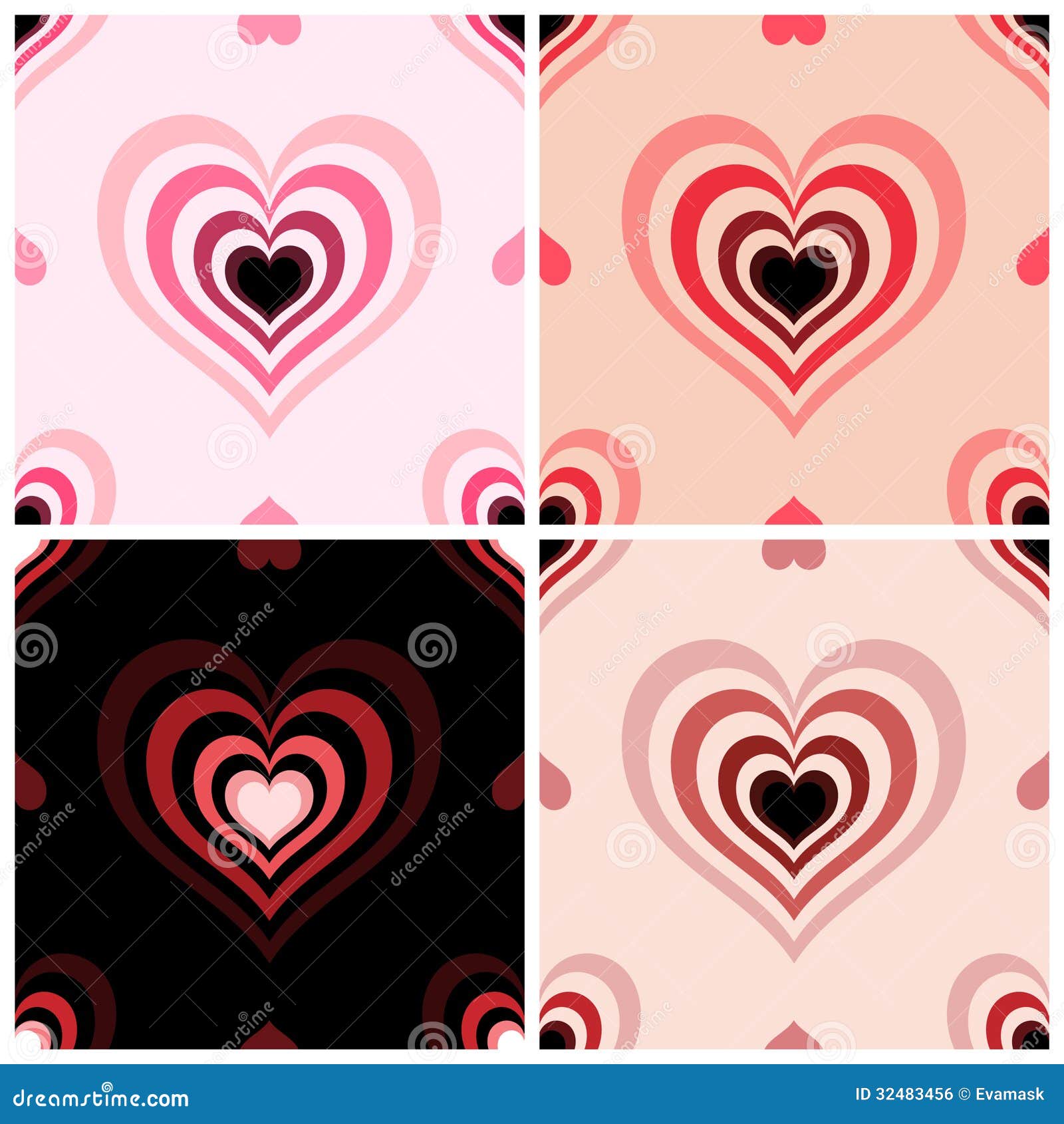 Four Backgrounds with Hearts Stock Vector - Illustration of backdrop ...