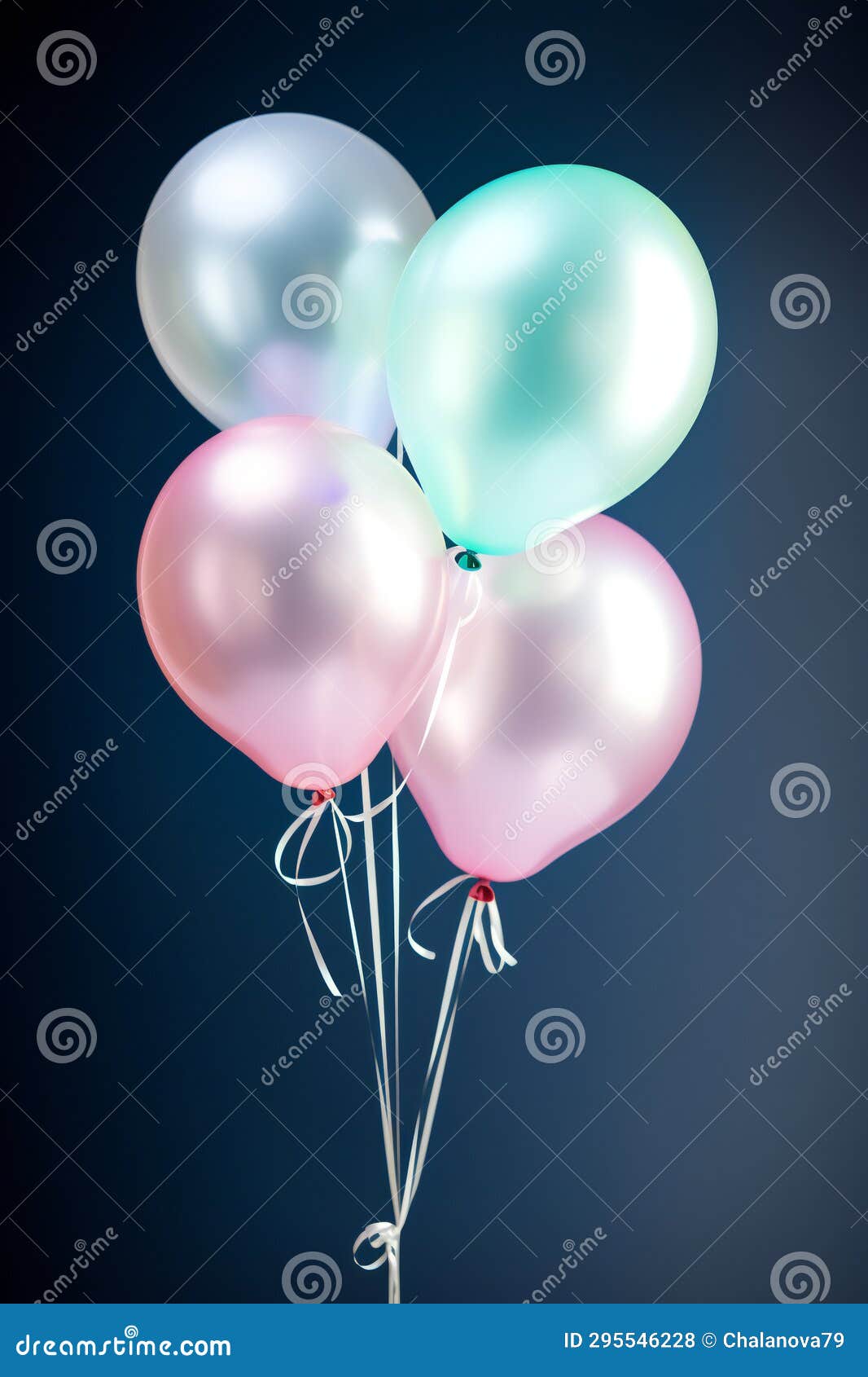 Four Balloons Isolated On Black Background, Vertical Royalty-Free Stock ...