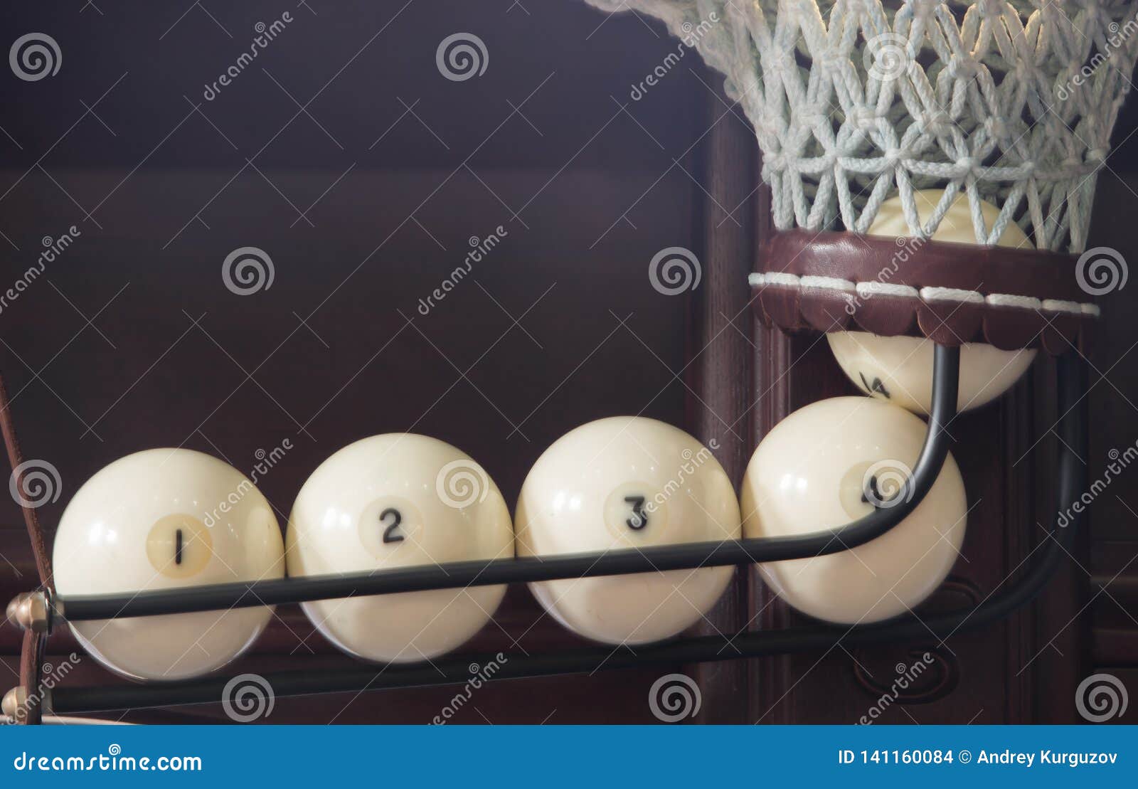 Four Balls in the Pocket, Scored in Order, Close-up Stock Photo - Image ...