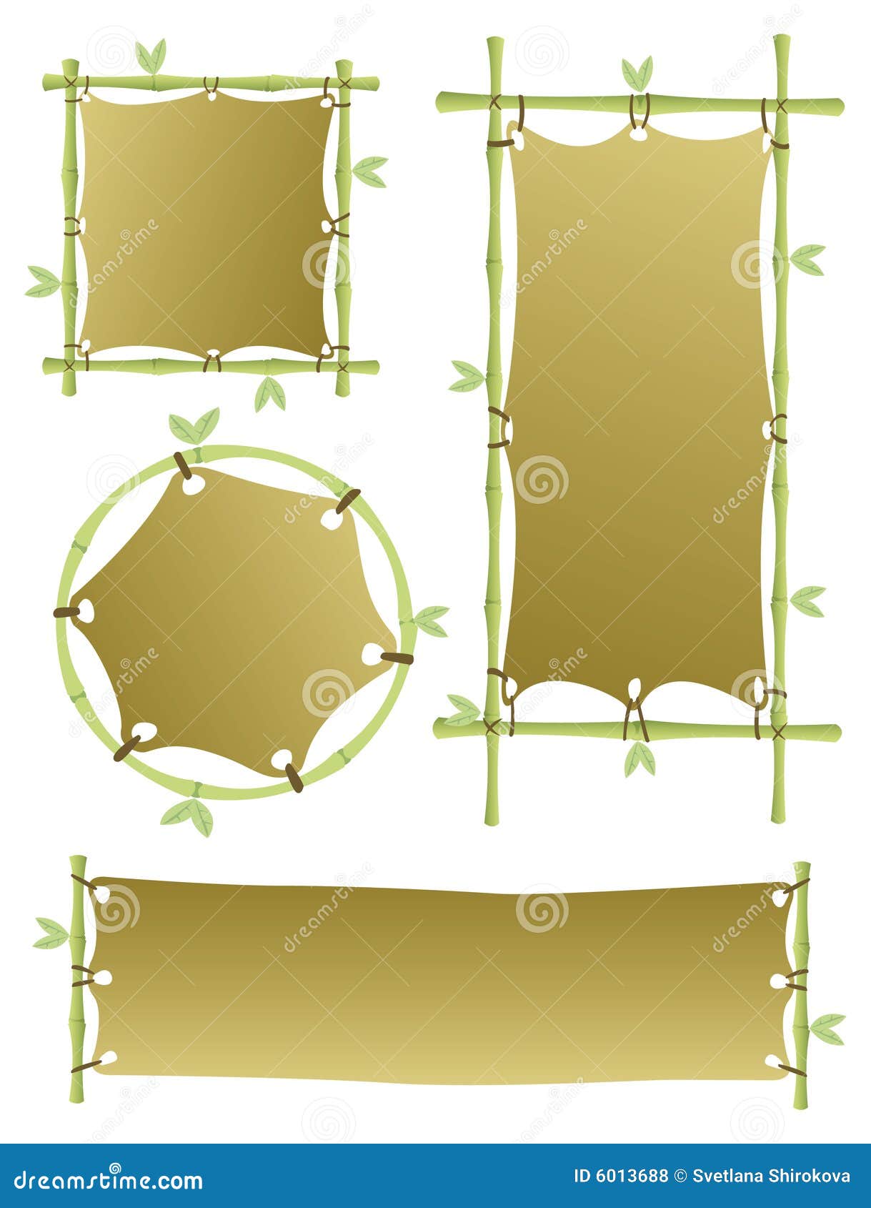 Four bamboo banners stock vector. Illustration of cartoon - 6013688