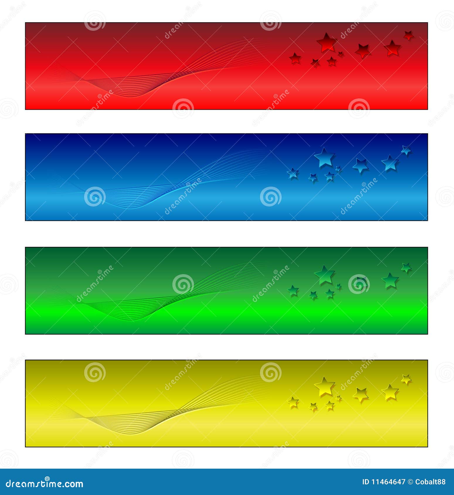 Four banners stock vector. Illustration of curves, emblem - 11464647