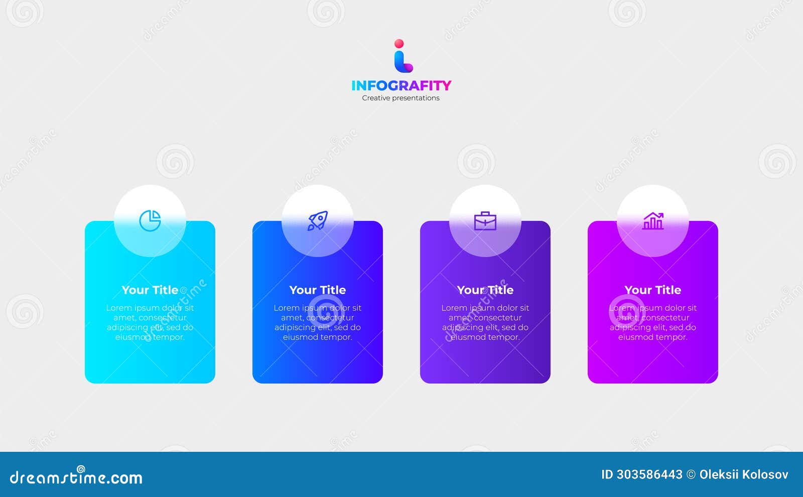 Four Banners Arranged in a Row with Circles and Glassmorphism Effect ...