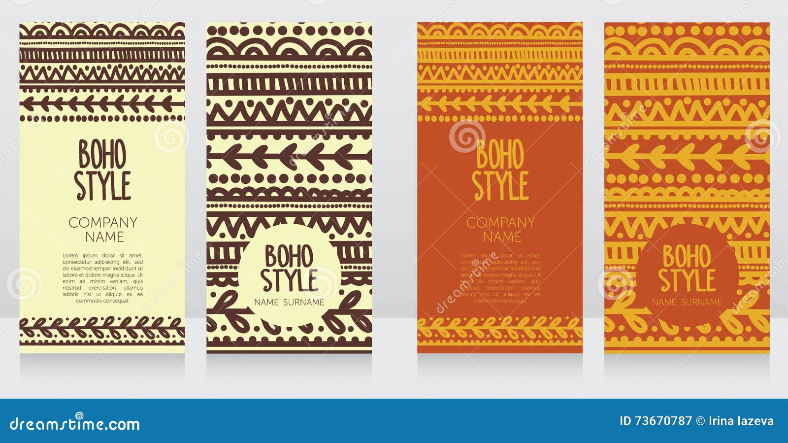 Four banners in boho style stock vector. Illustration of autumn - 73670787