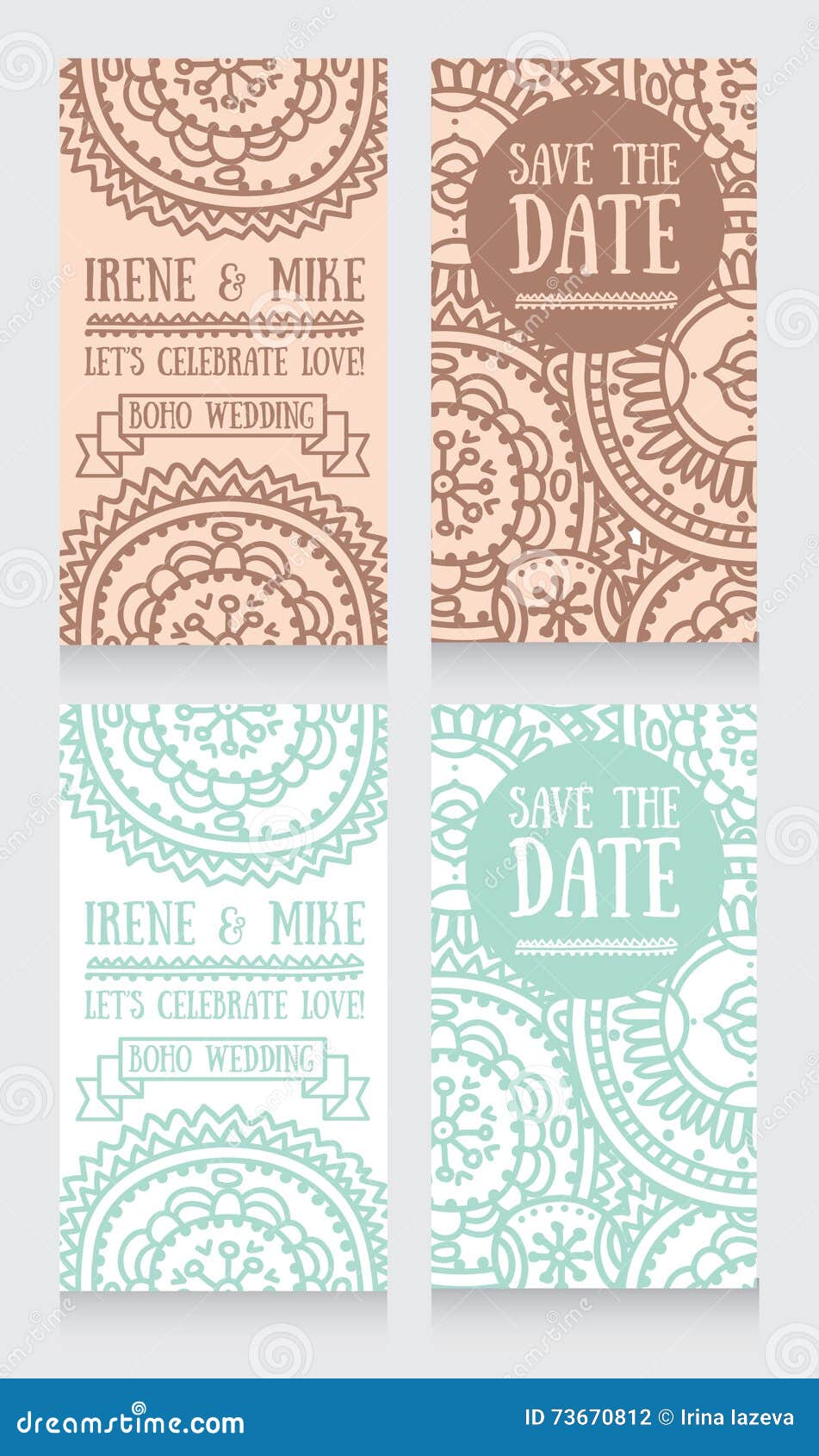 Four banners in boho style stock vector. Illustration of hand - 73670812