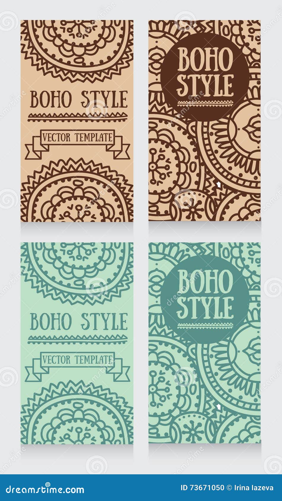 Four banners in boho style stock vector. Illustration of doodle - 73671050
