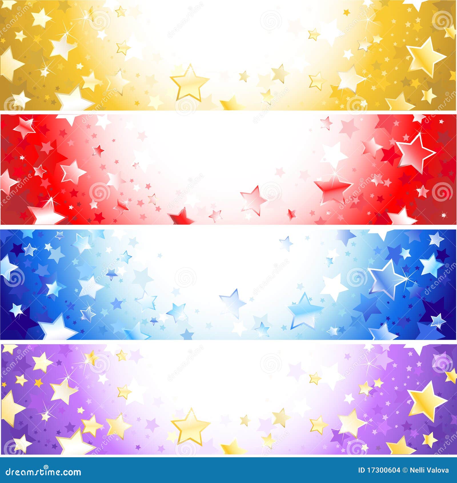 Four Banners With Sparkling Stars Stock Images - Image: 17300604