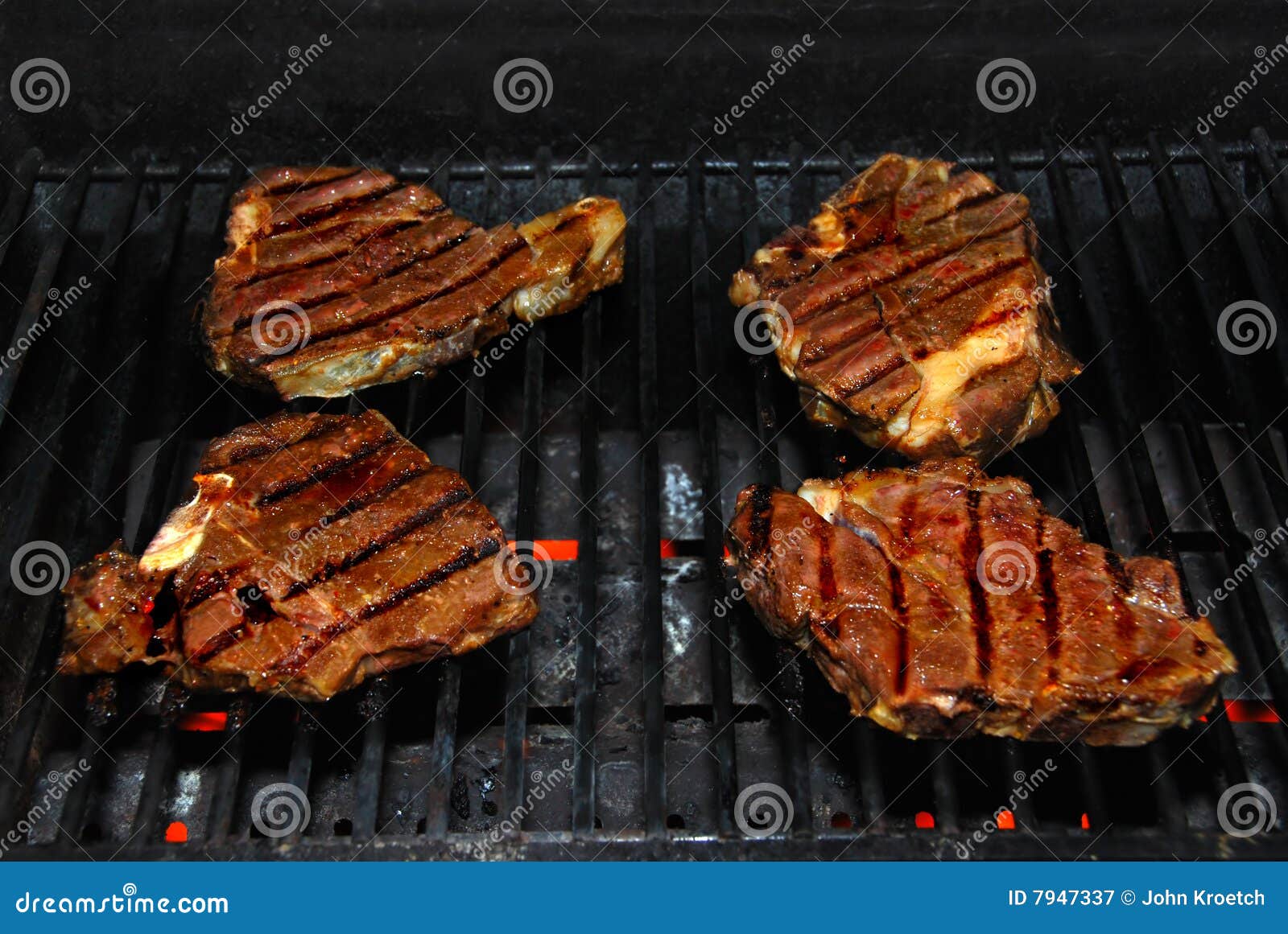 Four Barbequed Steaks stock image. Image of barbeque, cooking - 7947337