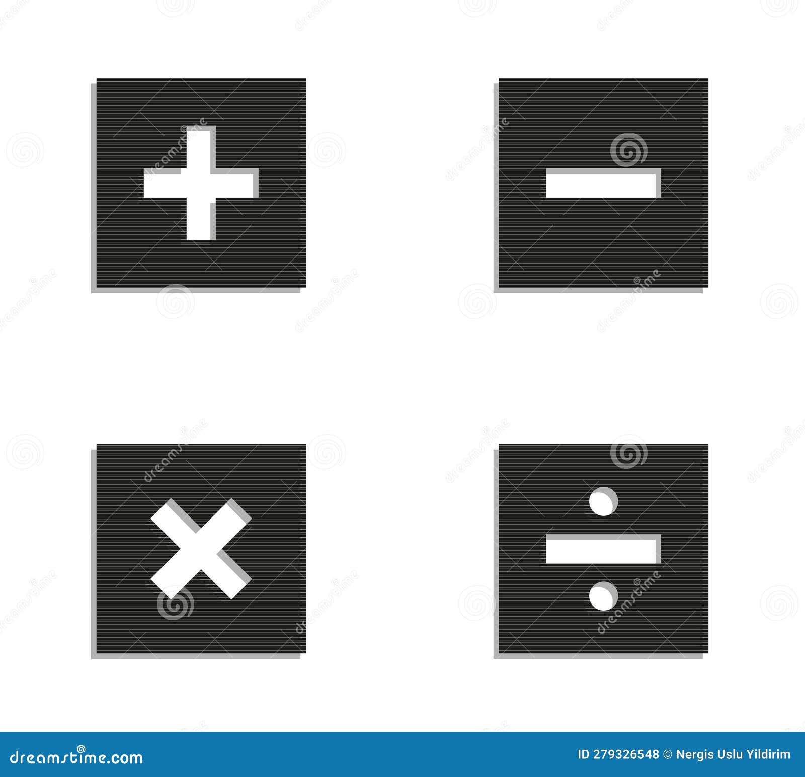 Four Basic Mathematical Symbols on Black Frames Stock Vector ...