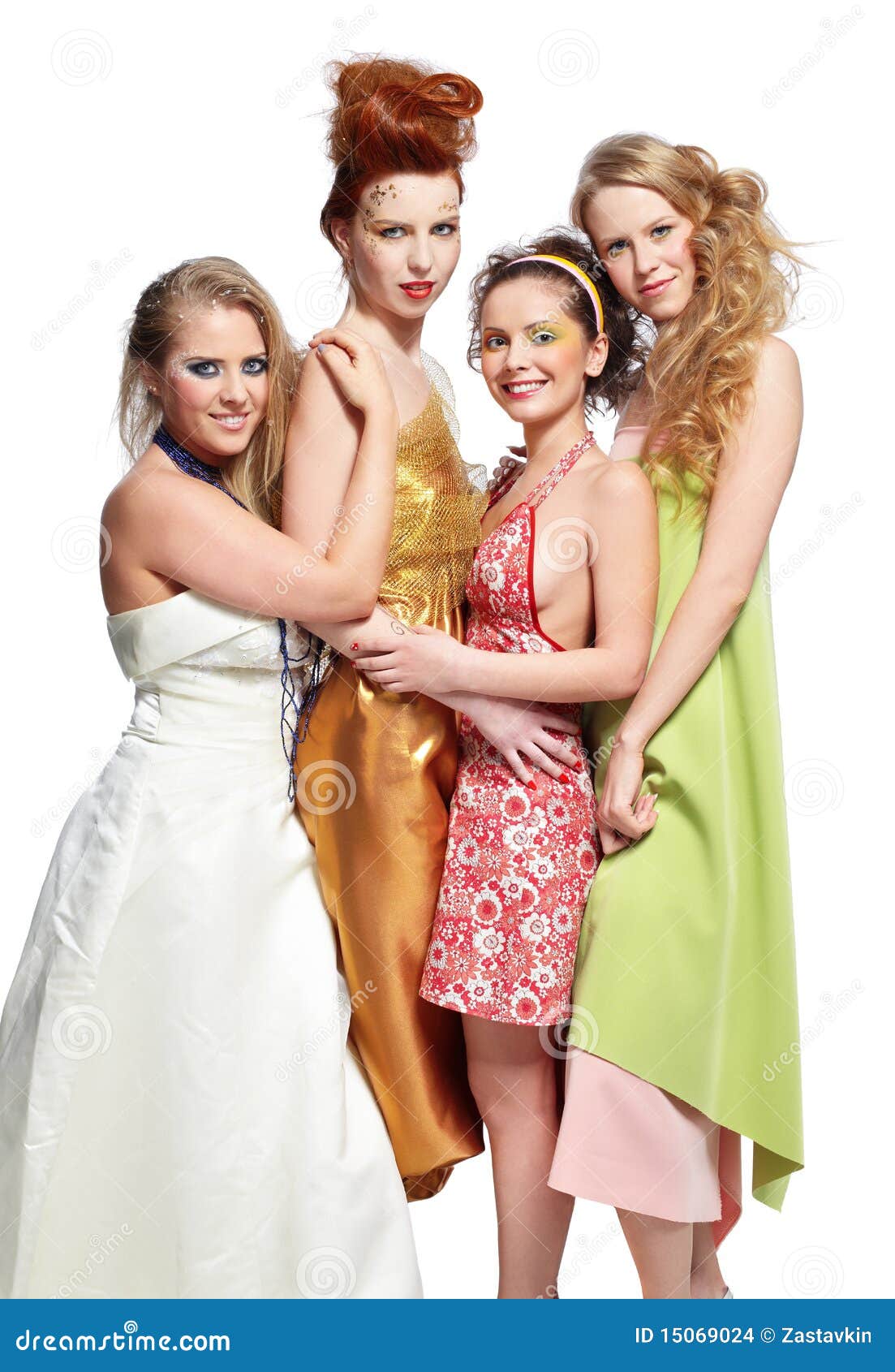 Four Beautiful Girls On The Floor Stock Image | CartoonDealer.com #19964647