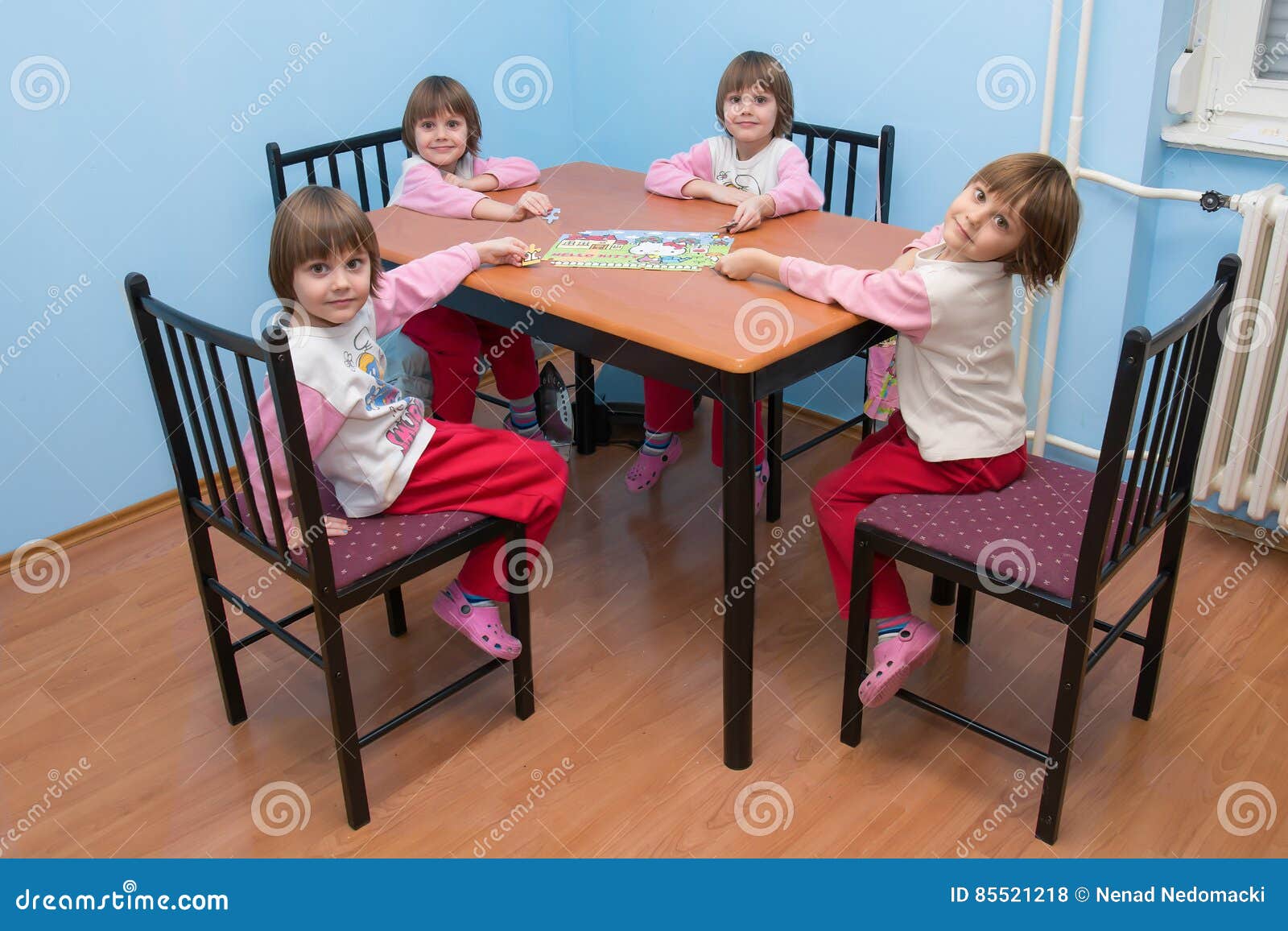 Four Beautiful Identical Girls - Quadruplet Stock Photo - Image of ...