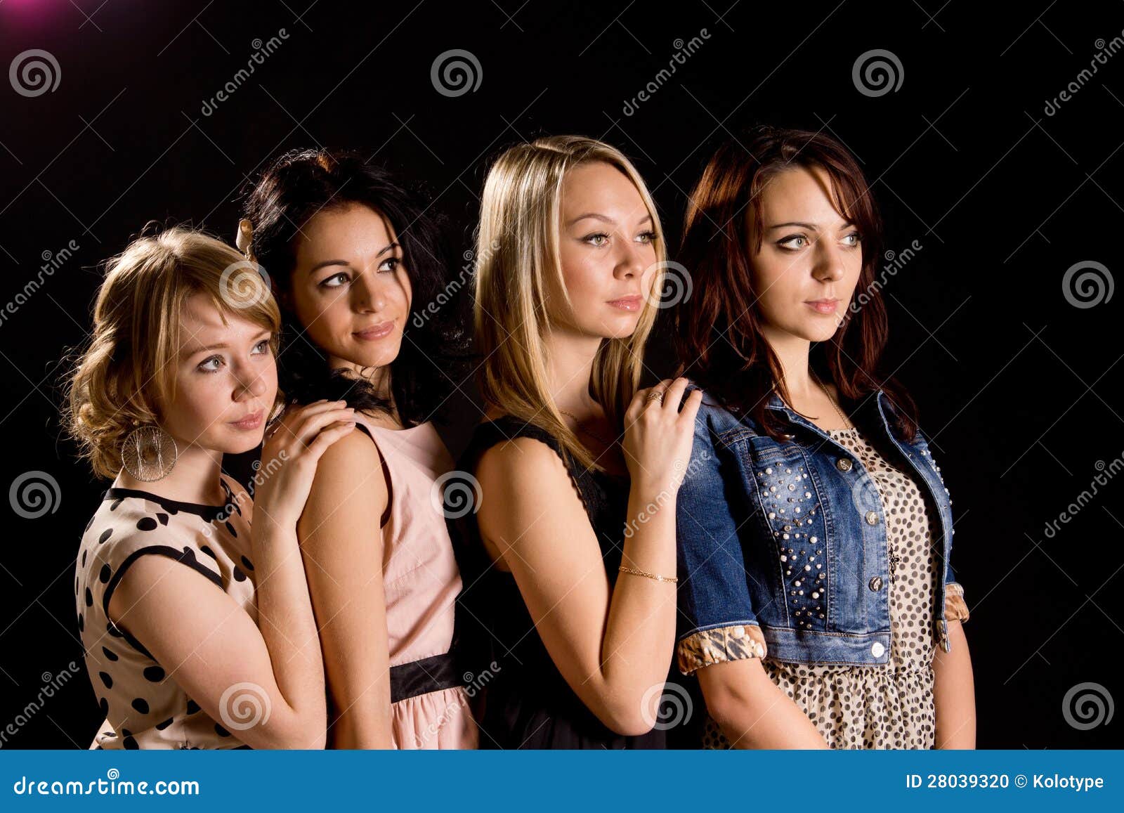 Four Beautiful Young Female Friends Stock Photo - Image of cute, casual ...