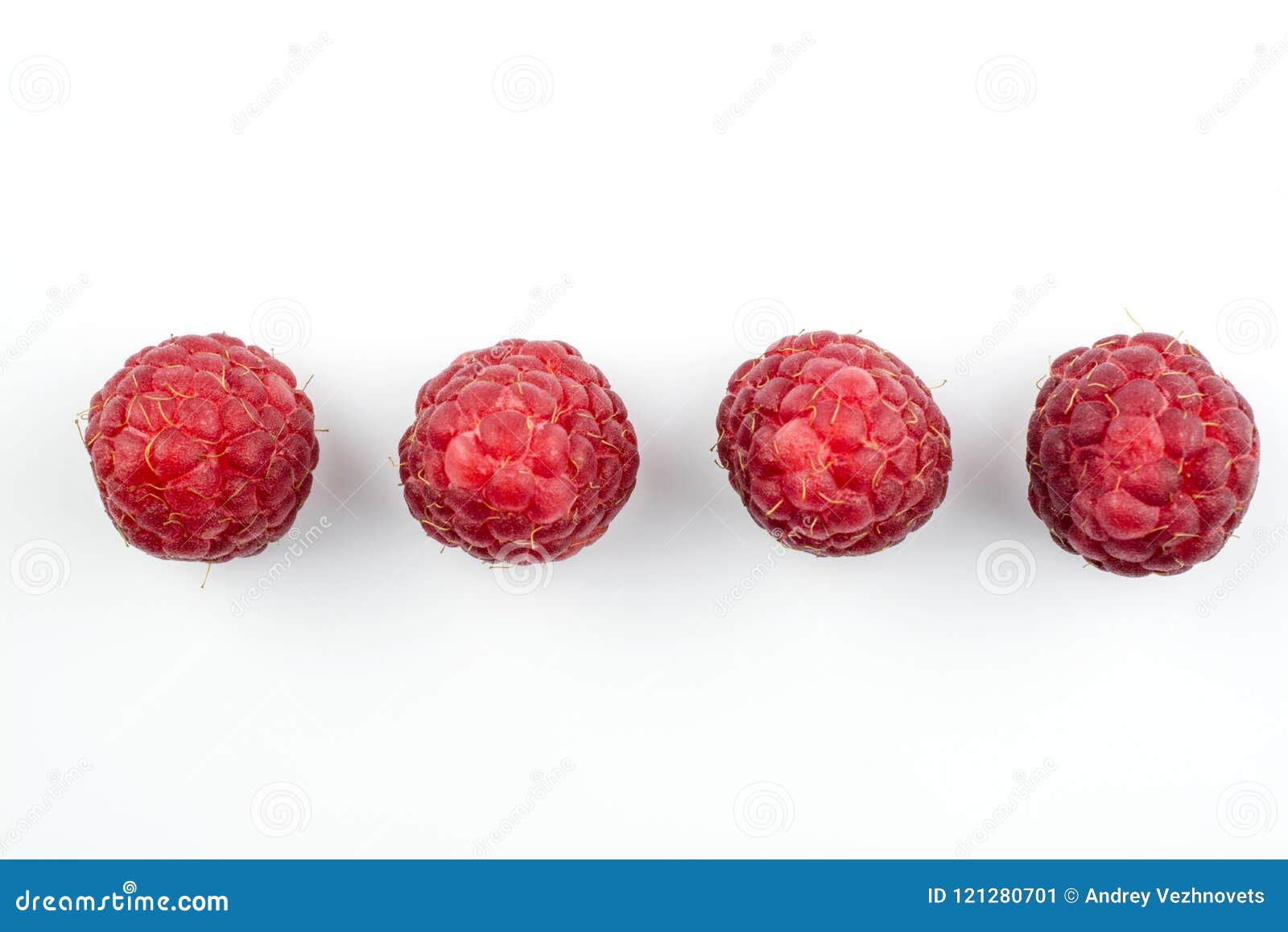 Four Berries of Raspberry Isolated on a White Background. Stock Image ...
