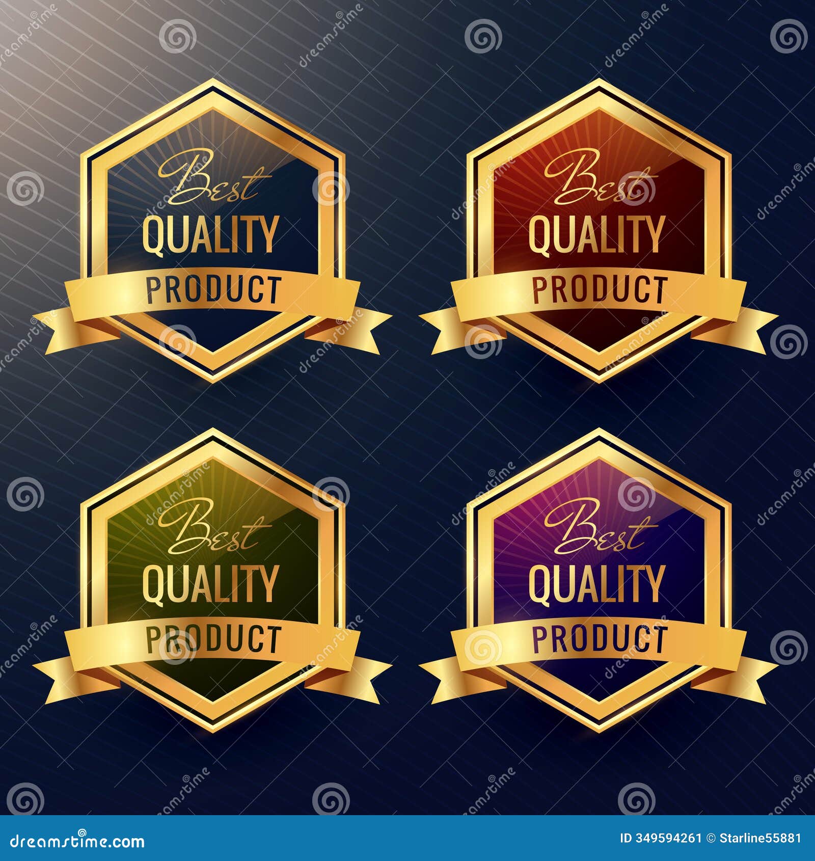 Four Best Quality Product Label Design Vector Stock Vector ...