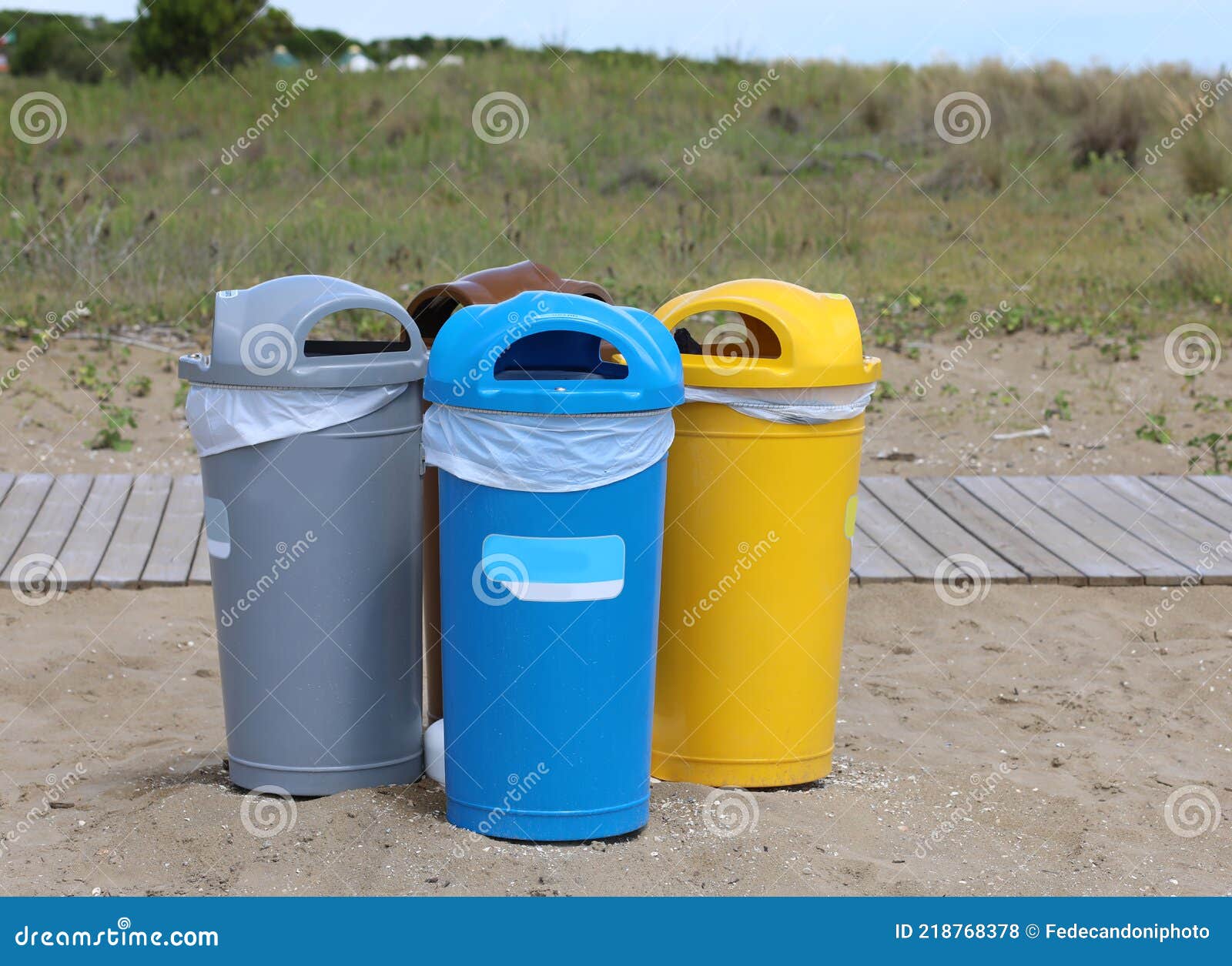 Bins or Baskets for the Separate Collection of Waste on the Beac Stock ...