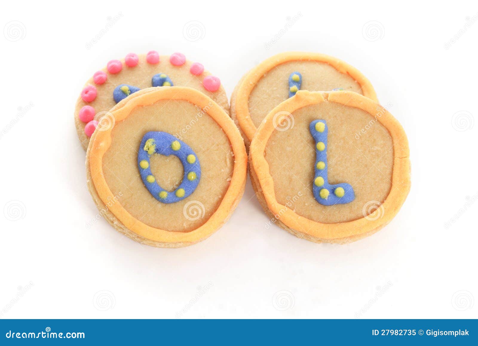 Four Biscuits on White Background Stock Image - Image of chocolate ...