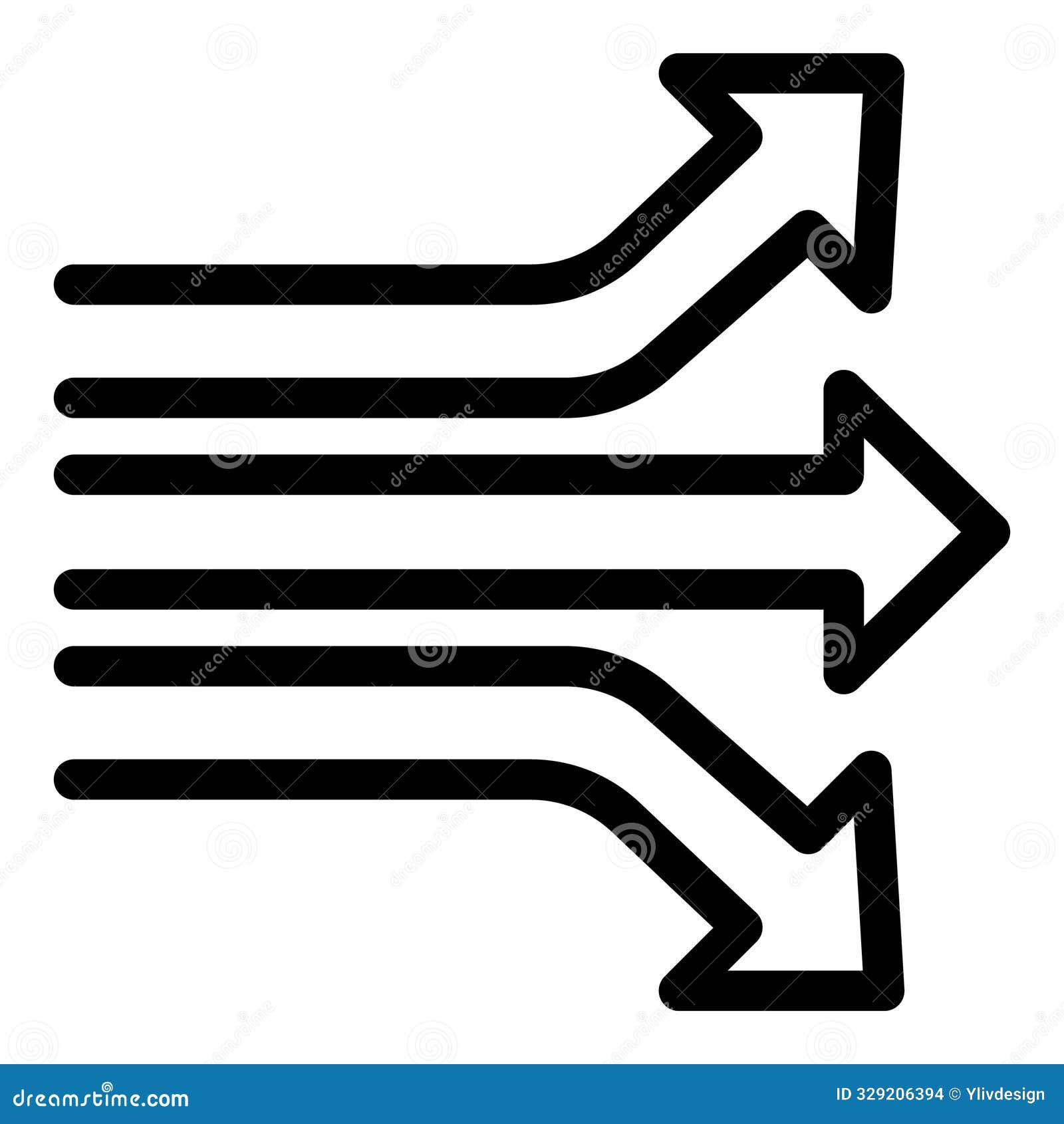 Four Black Arrows Pointing in Different Directions on White Background ...