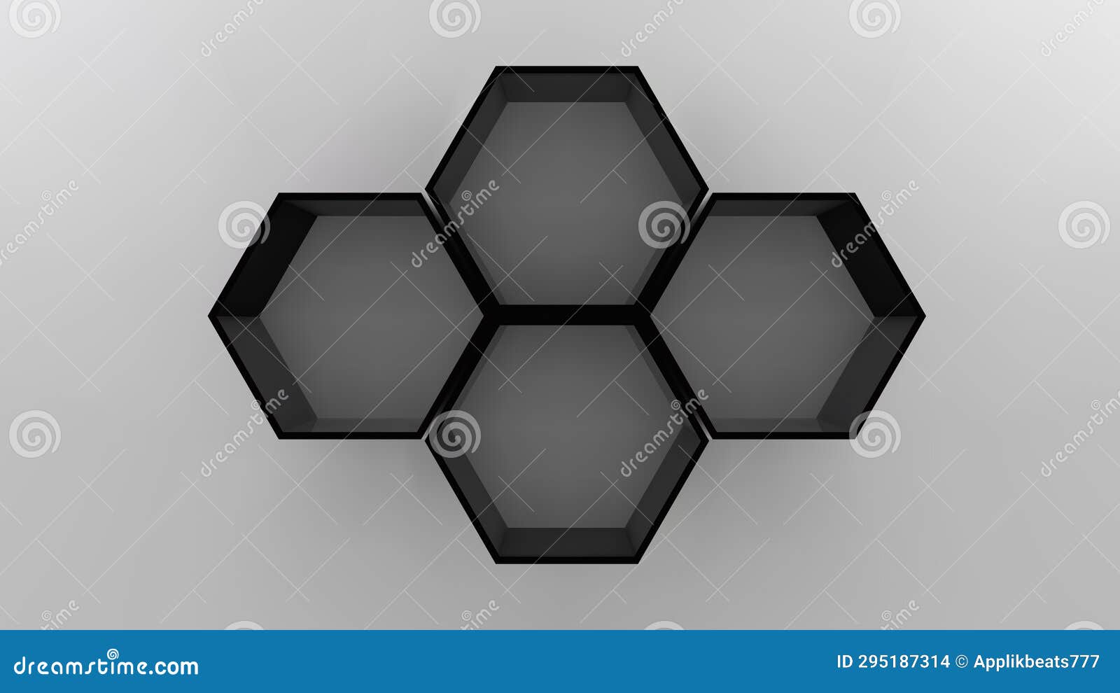 Empty Hexagon Object On White Surface: Superflat Style With Social ...
