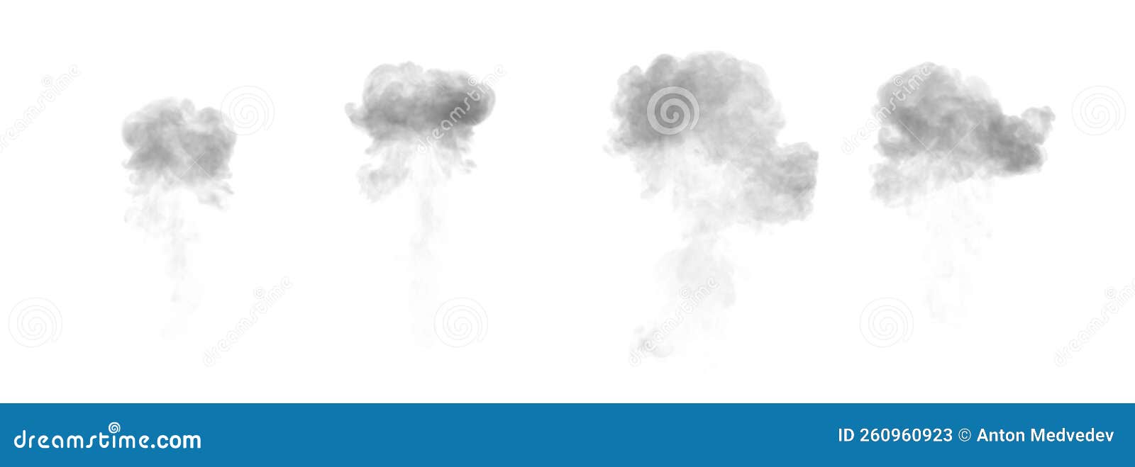 Smoke And Clouds Vector Silhouette Illustrations Set. Sketched Flames ...