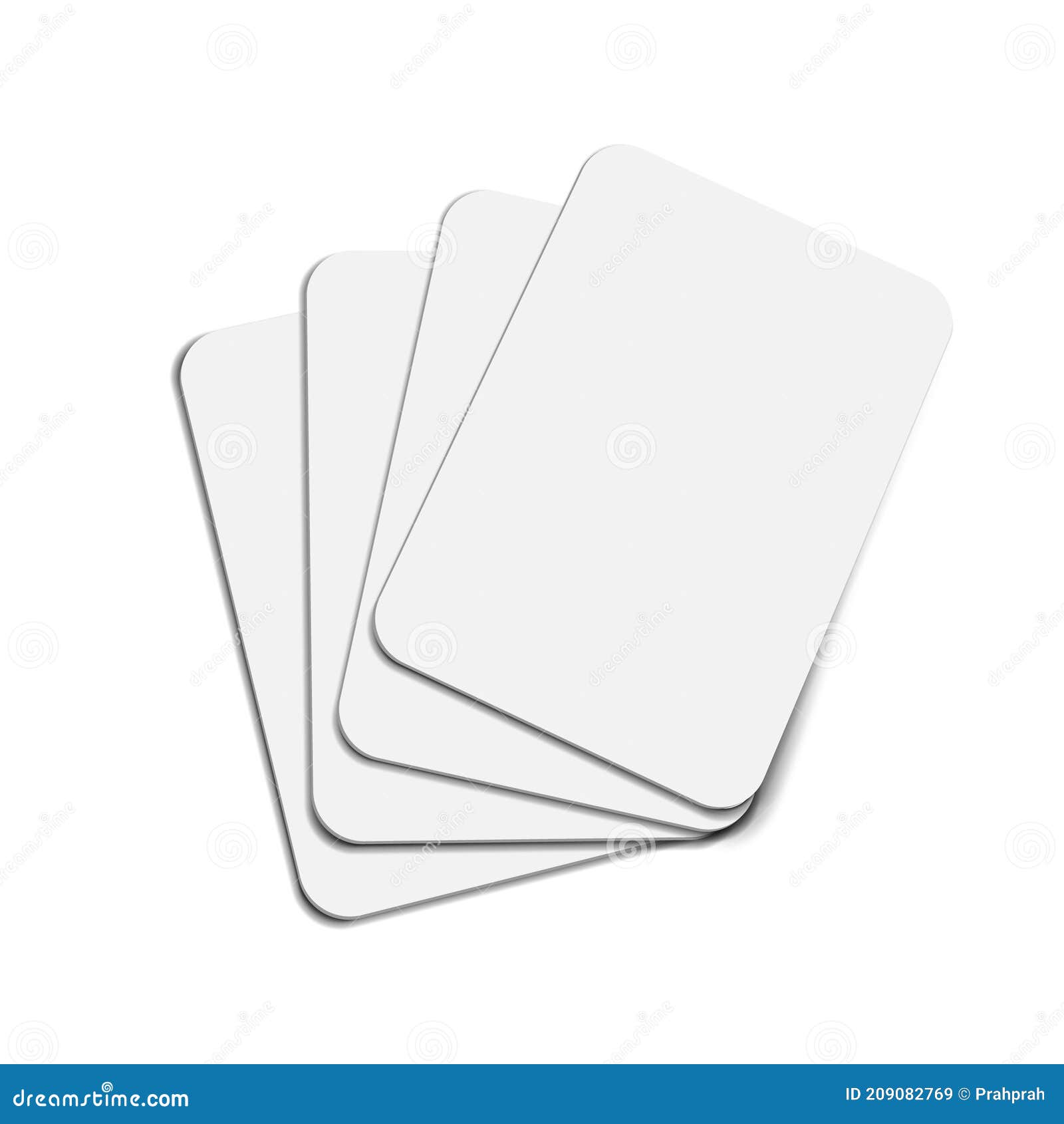 Four Blank Business or Poker Cards on White Stock Vector - Illustration ...