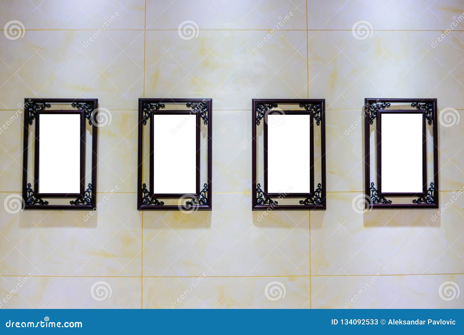 Four Blank Frames Advertisement Stock Image - Image of commerce ...