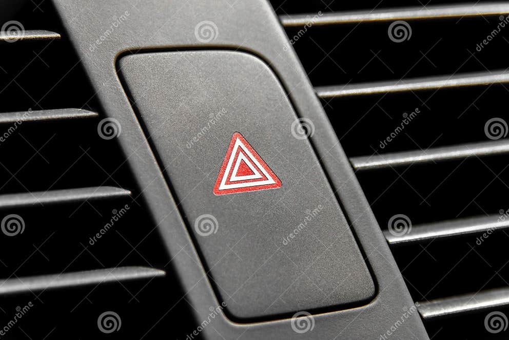 Four Blinking Light Indicator Button Inside Modern Luxury Car Stock ...