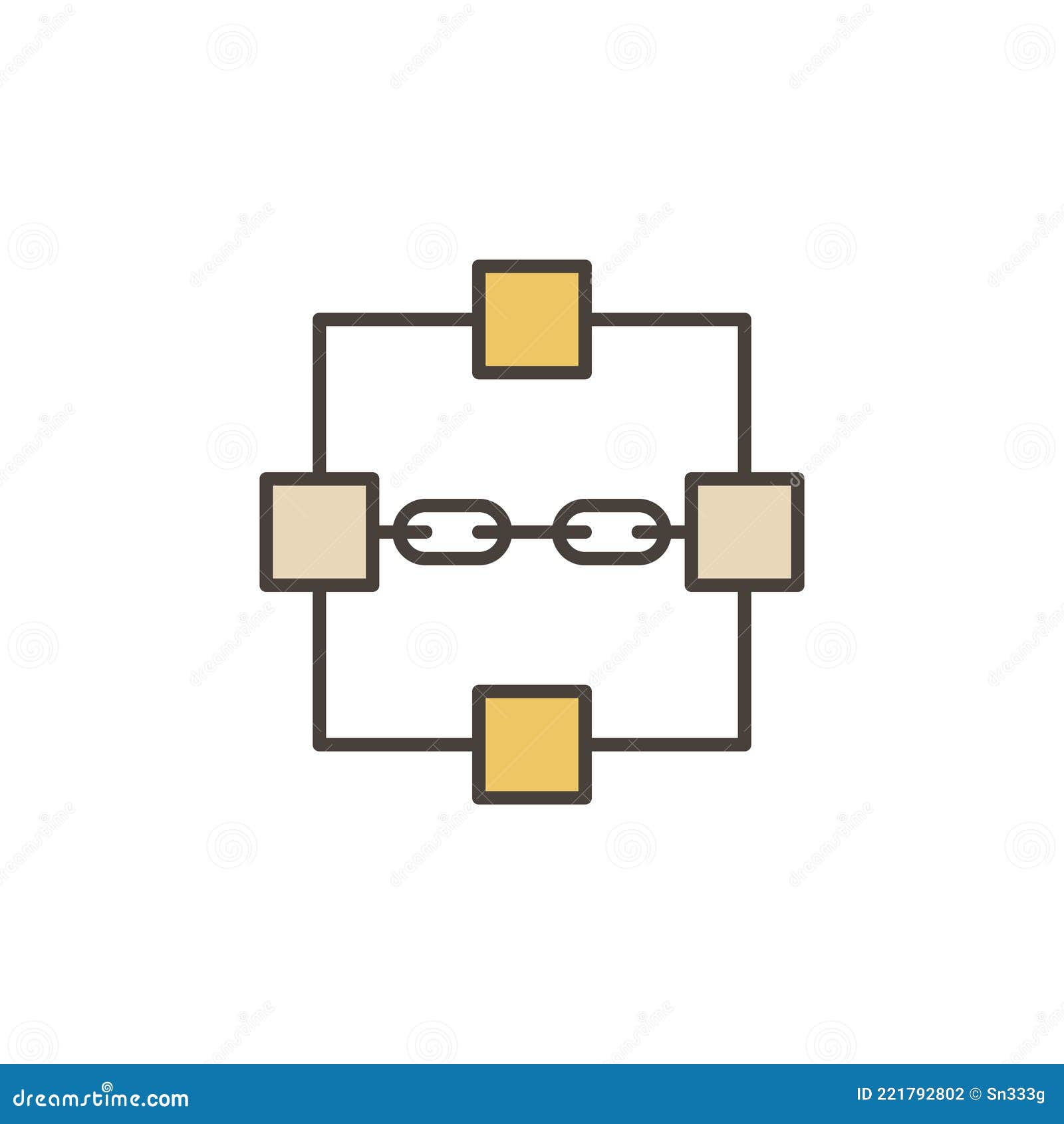 Four Blocks with Chain Vector Blockchain Colored Icon Stock Vector ...