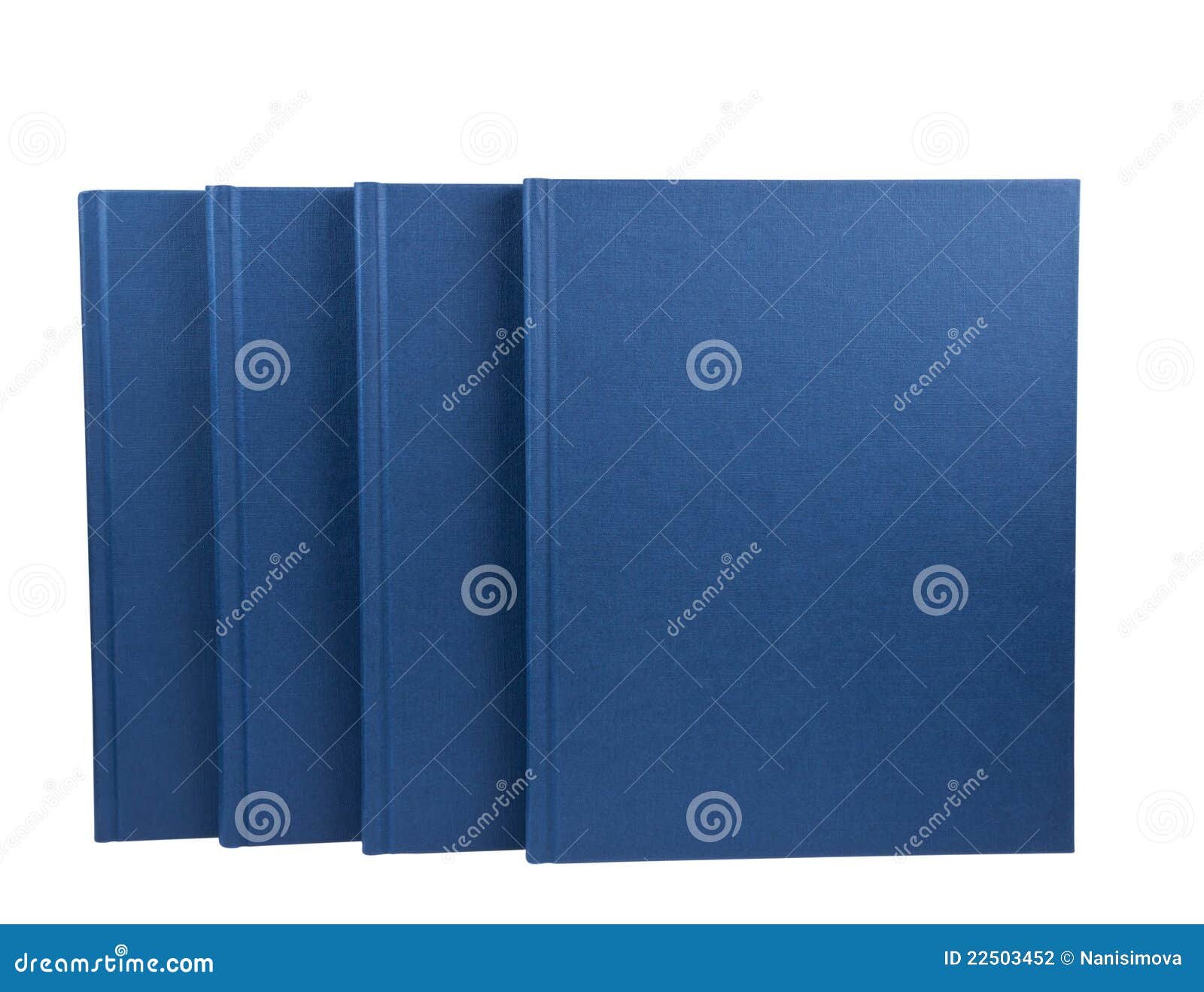 Four Blue Notepads Isolated Stock Photo - Image of document, draw: 22503452