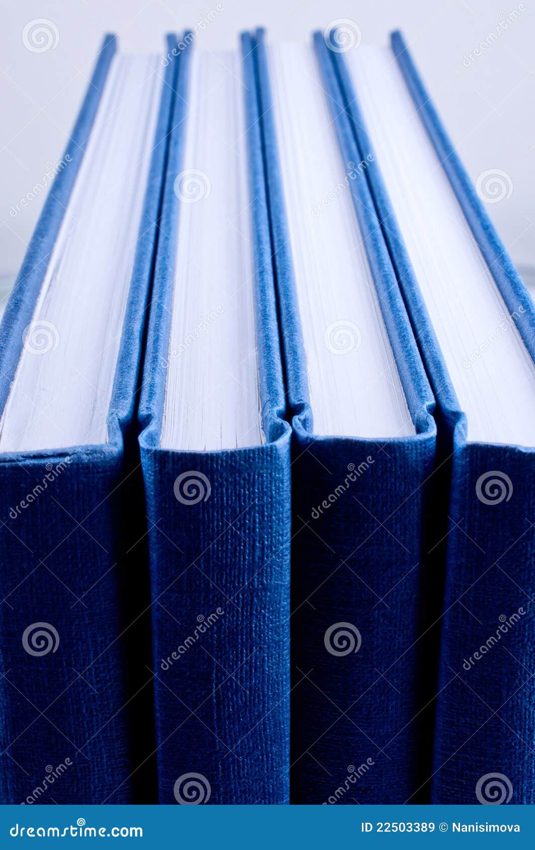 Four Blue Notepads Isolated Close Up Stock Image - Image of memo ...