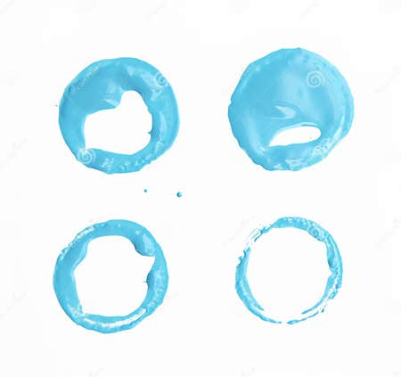 Four of Blue Paint Circle, Isolated on White Background Stock Photo ...