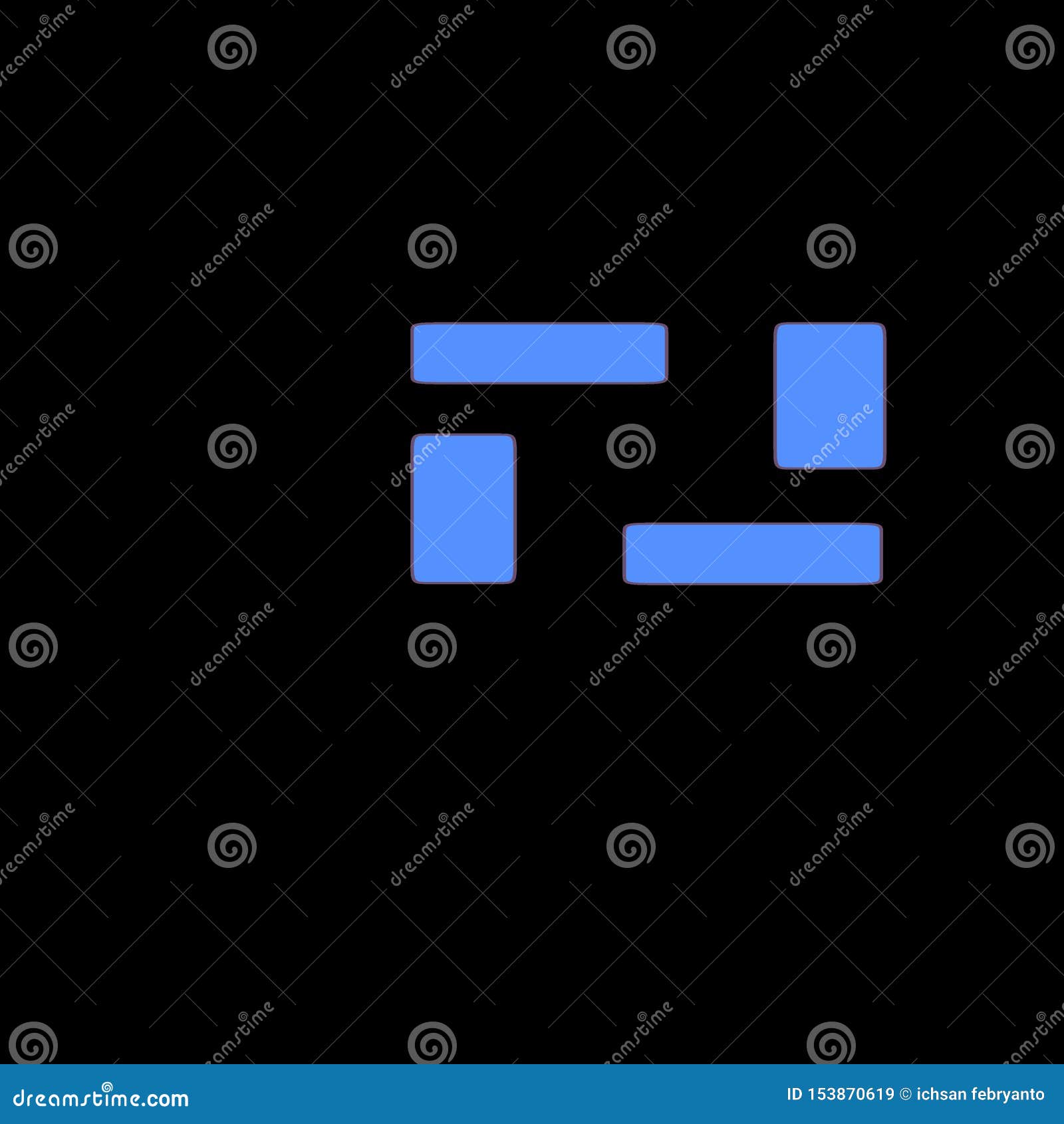 The Four Blue Rectangel Symbol Stock Vector - Illustration of mamal ...