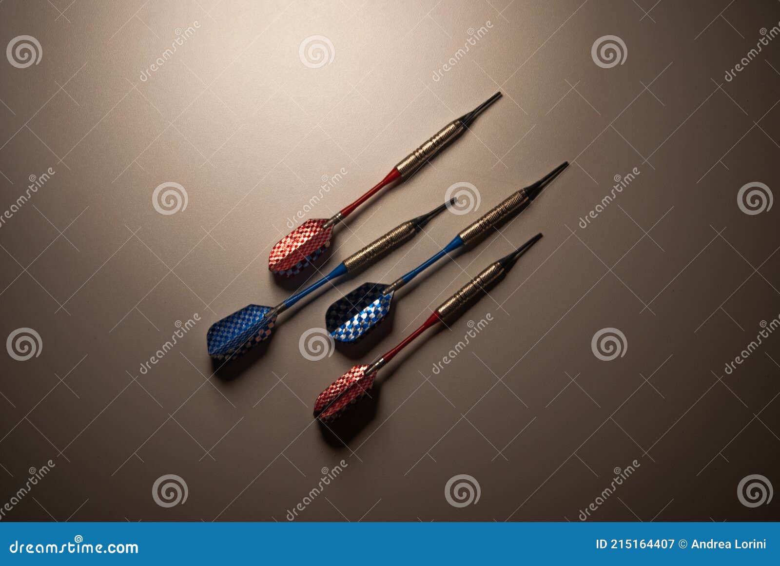 Four Blue and Red Darts Isolated Stock Image - Image of aspiration ...