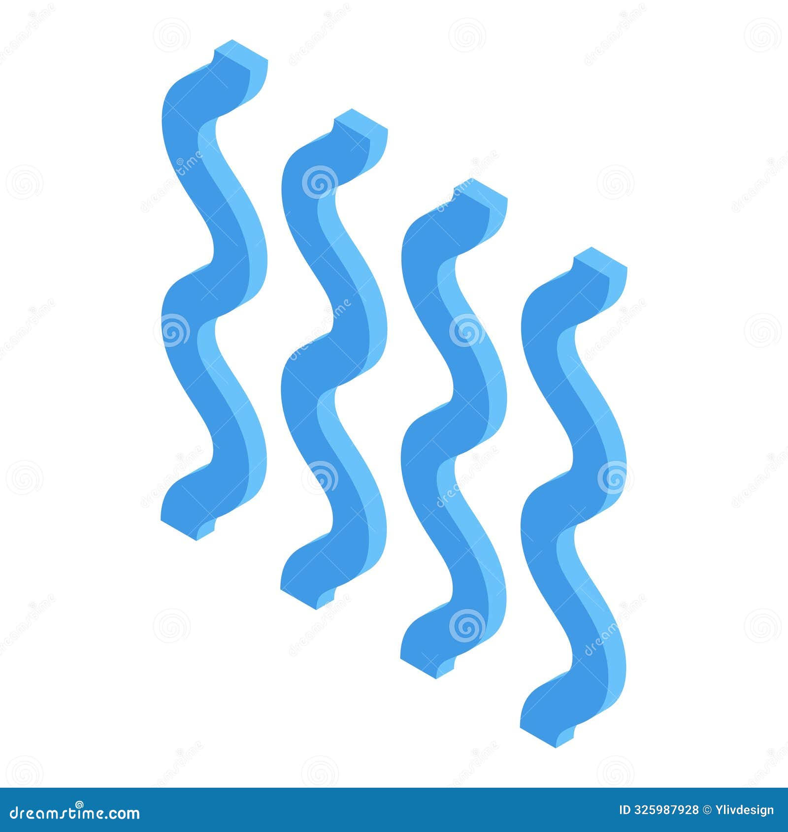 Four Blue Wavy Shapes Ascending Isometrically Representing Growth ...