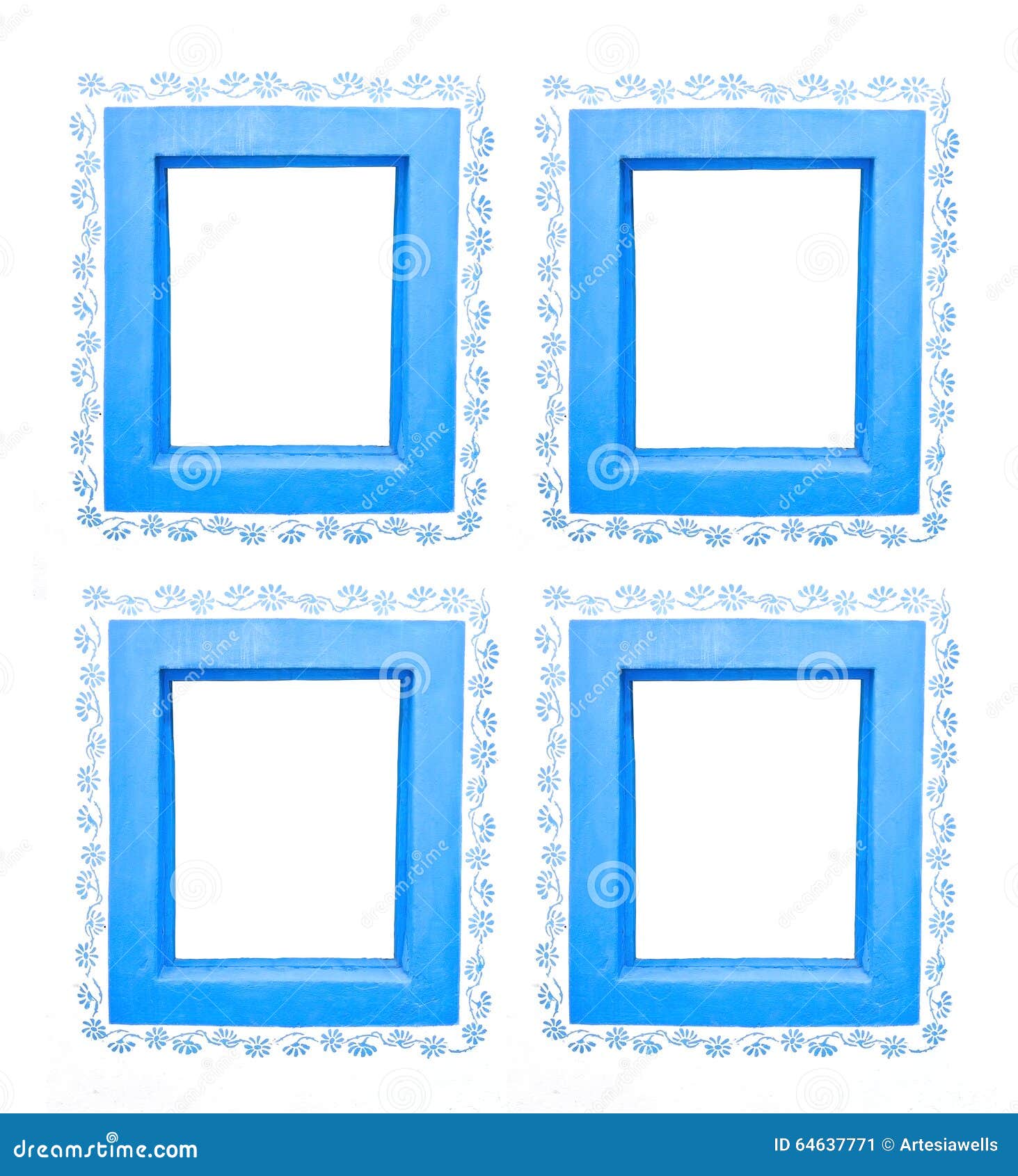 Four blue window frames stock image. Image of spain, landscape - 64637771