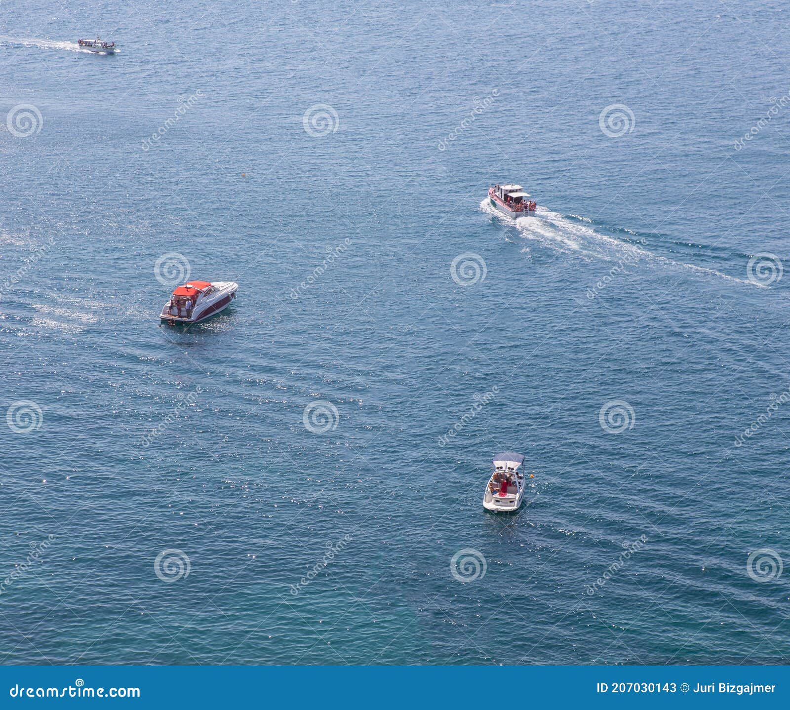 Four Boats Move Across the Sea Stock Image - Image of nature, summer ...