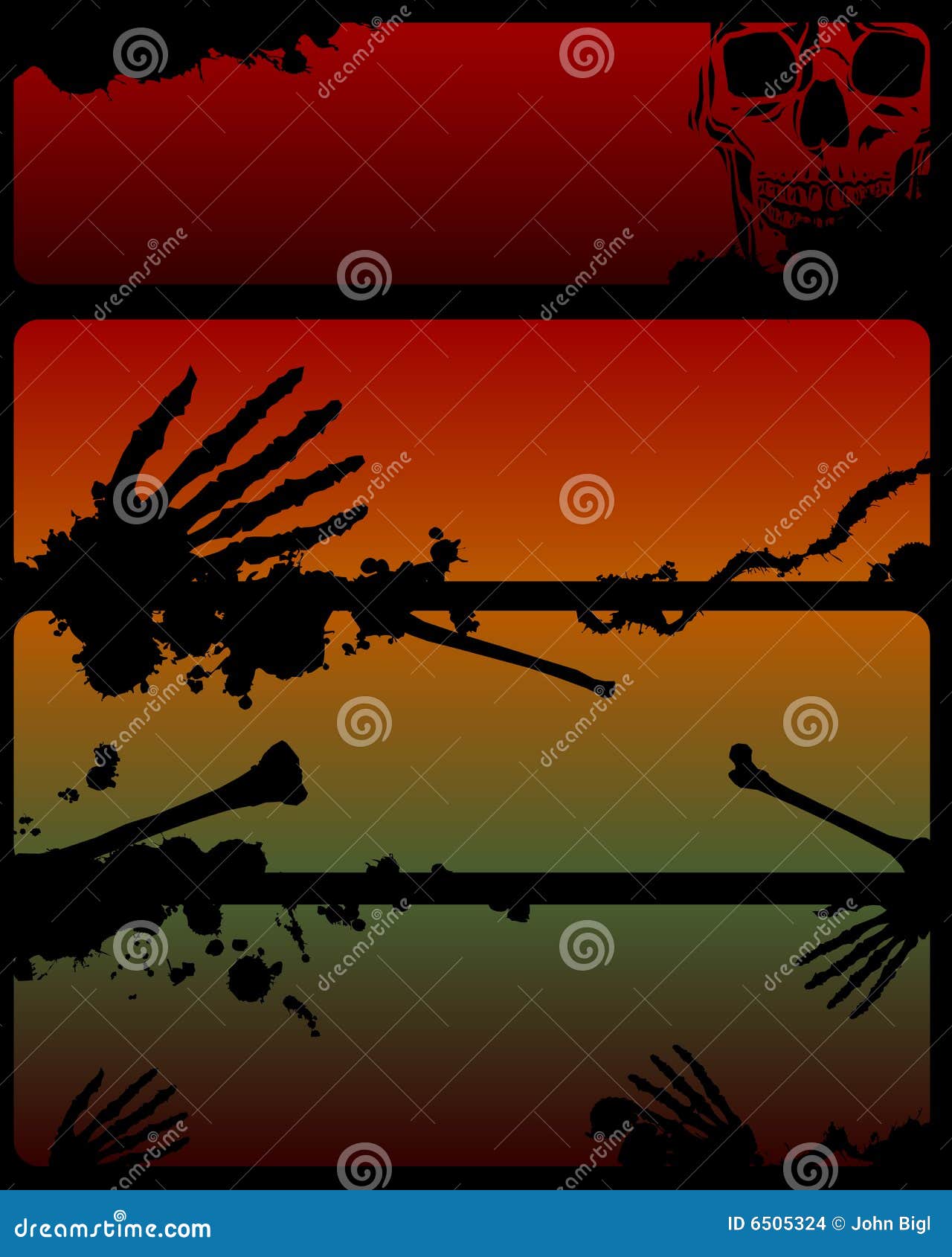 Four bone banners stock vector. Illustration of dead, holiday - 6505324