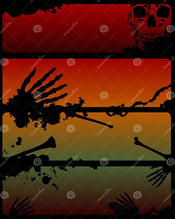 Four bone banners stock vector. Illustration of dead, holiday - 6505324
