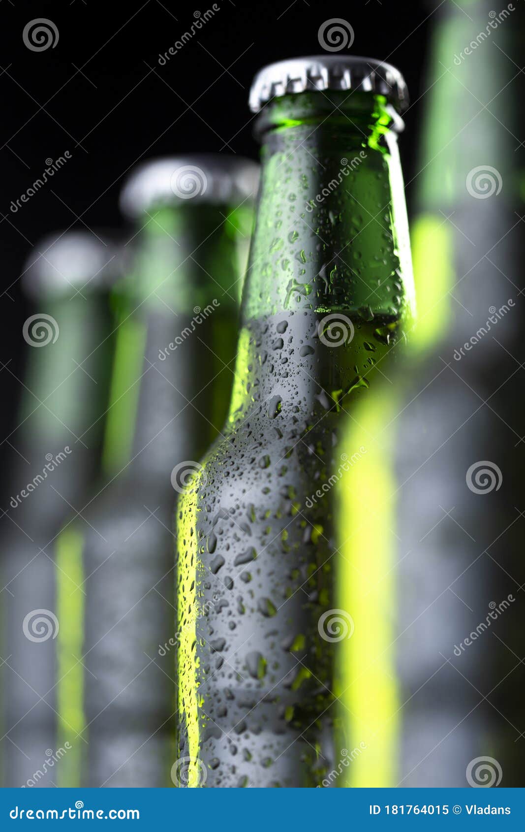 Beer bottles in a row stock image. Image of copy, bottle - 181764015